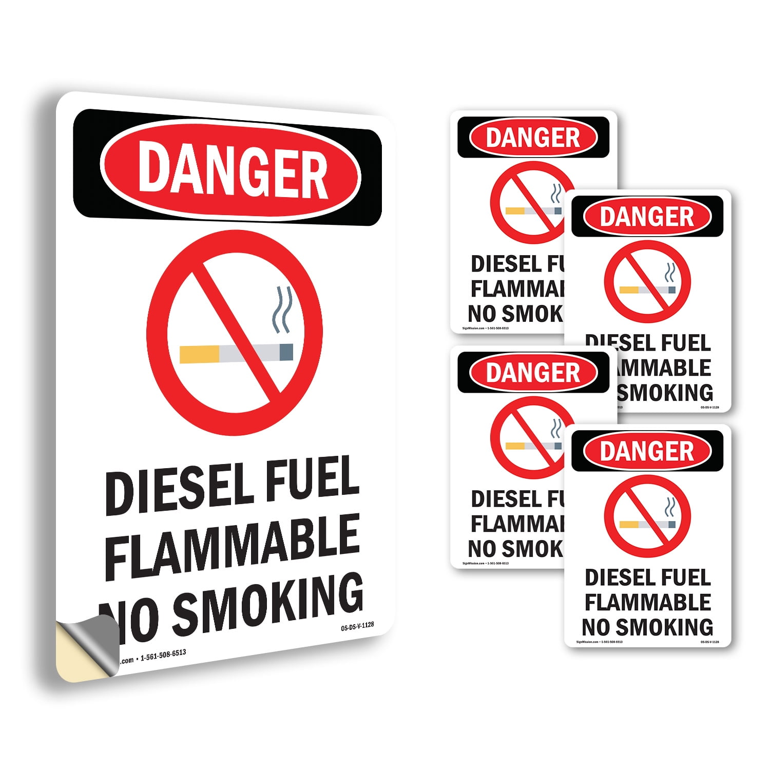 Diesel Fuel Flammable OSHA Danger Vinyl Decal Label 24 Inch x 18 Inch ...