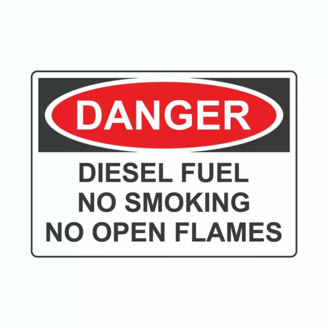 Diesel Fuel No Smoking No Open Flames Sign Decal Sticker Phone Decal ...