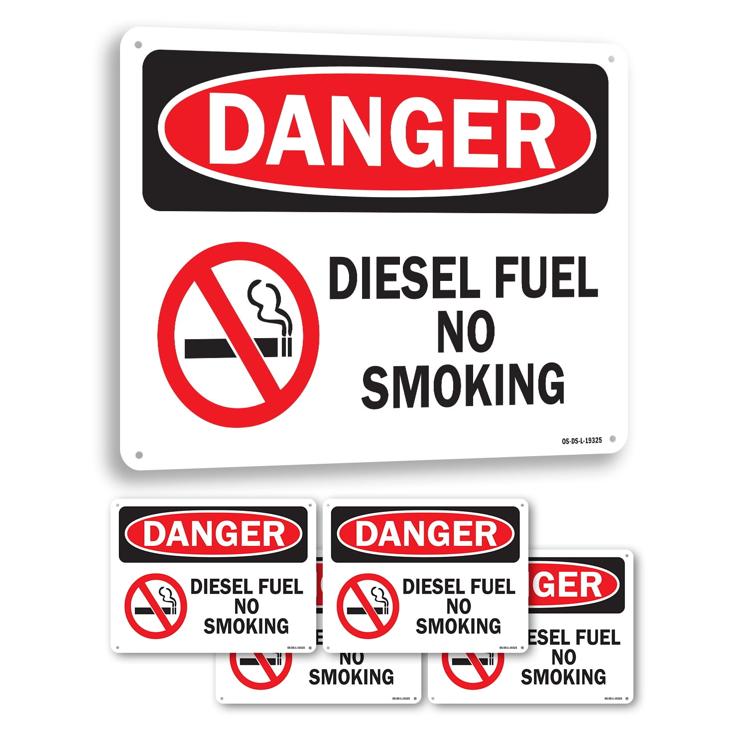 Diesel Fuel No Smoking with Graphic OSHA Danger Aluminum Sign 10 Inch x ...
