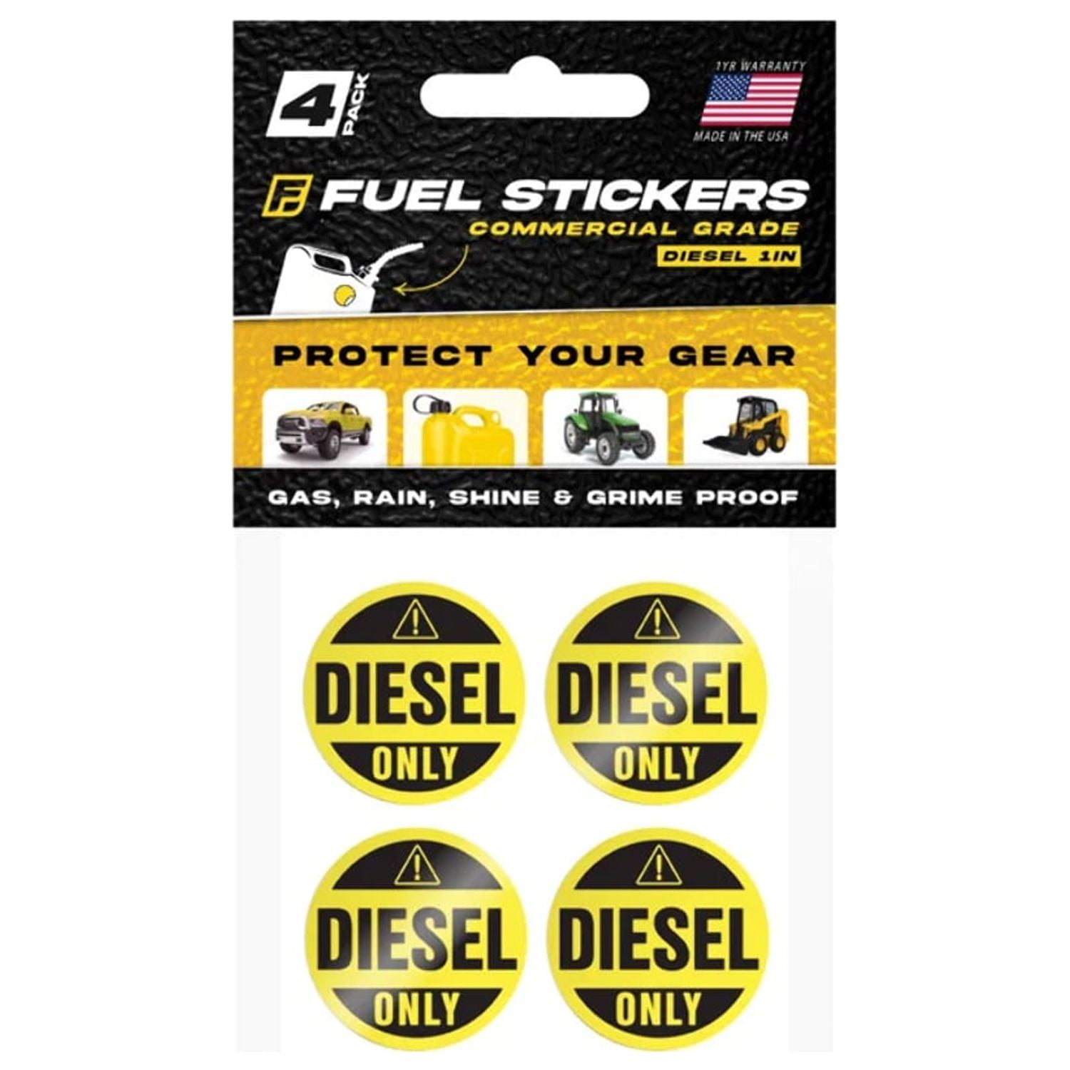 Diesel Fuel Only Sticker | 1 Round | 4 Labels | USA Made - Walmart.com