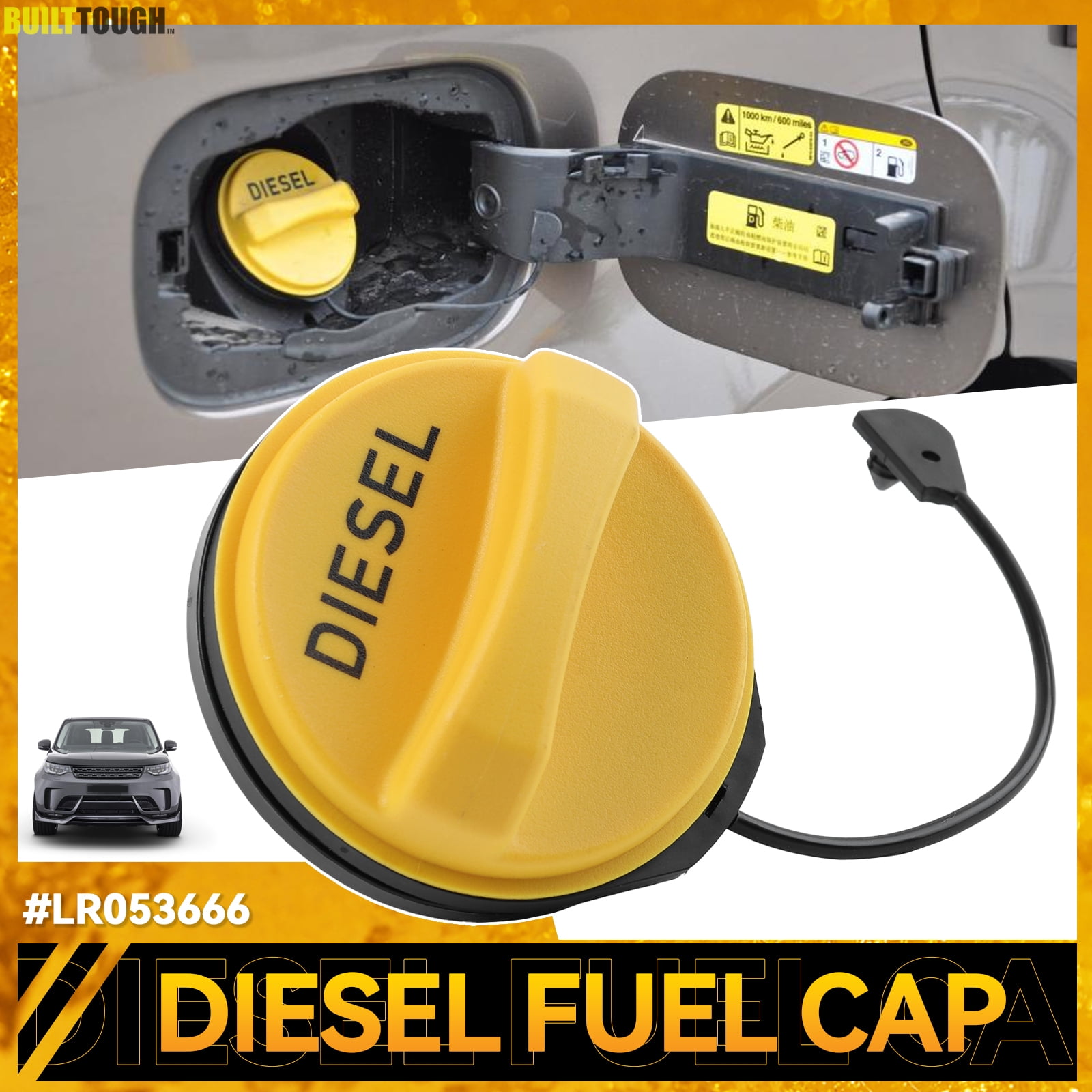 Diesel Gas Cap Assembly, Precious, LR053666, Land Rover LR3, LR4 ...