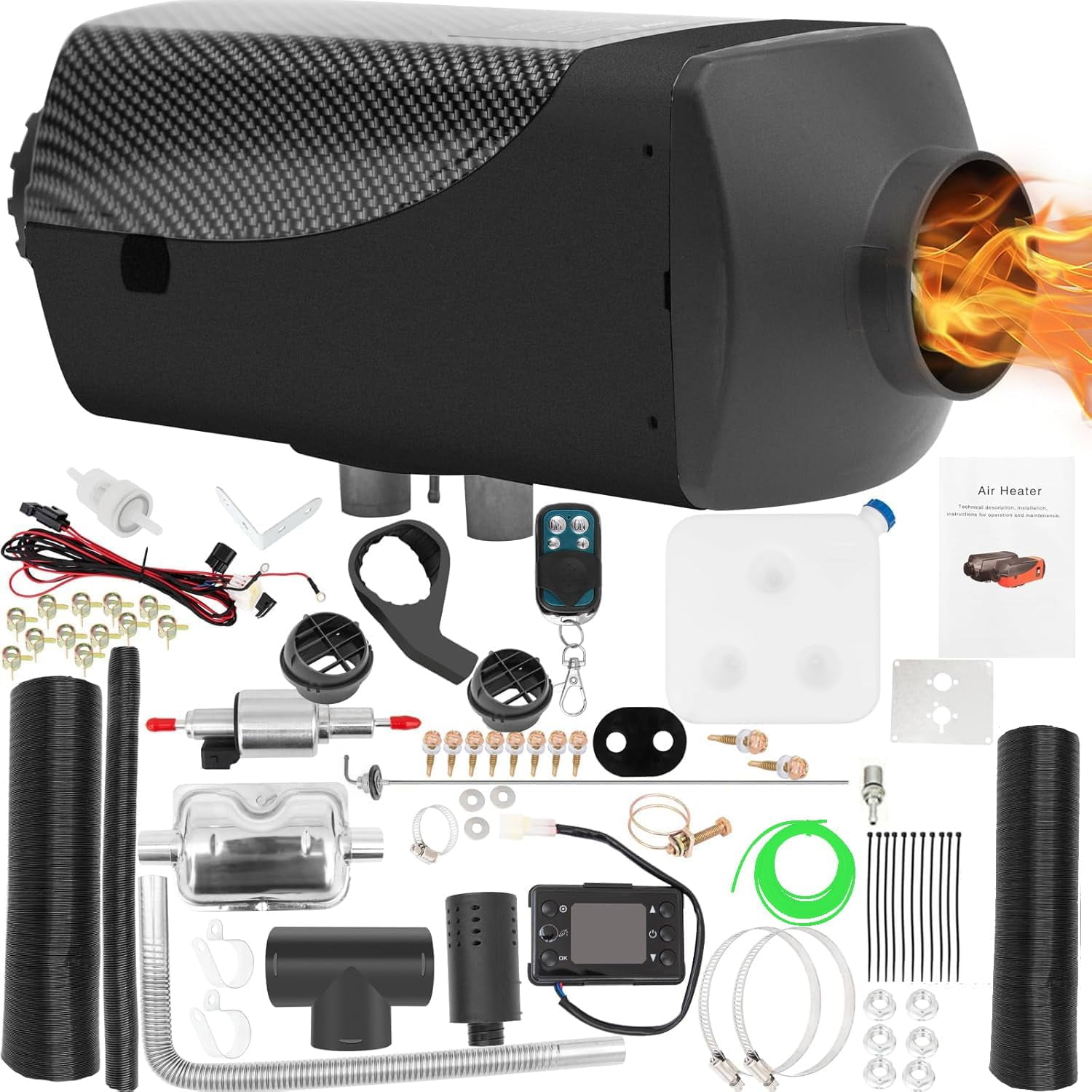 Diesel Heater All-in-One, 5KW 12V Diesel Air Heater, Portable Diesel ...