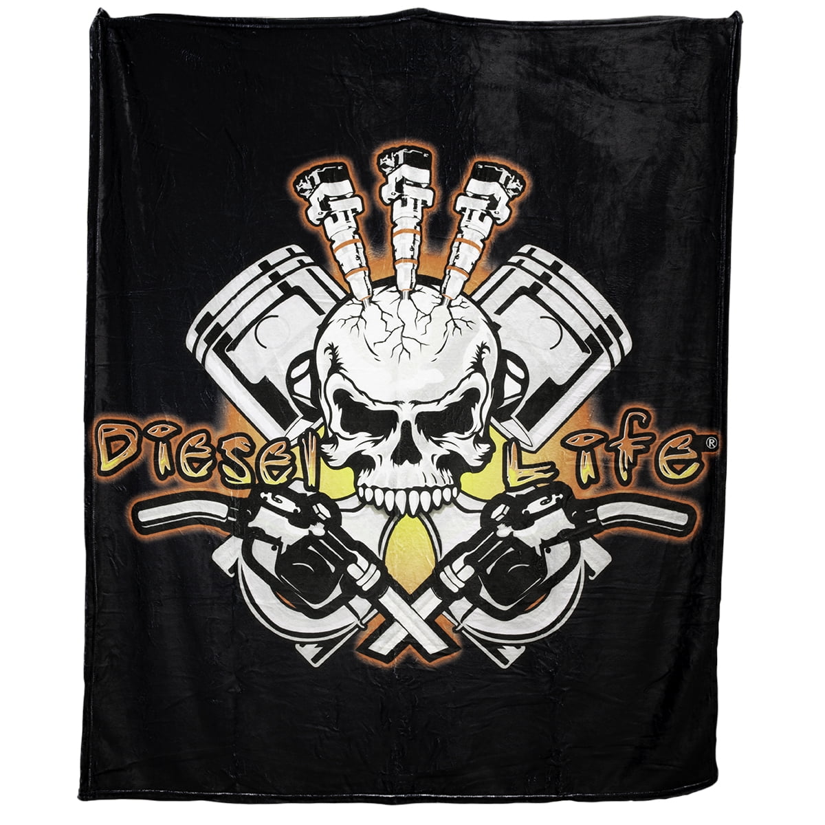 Diesel Life Injector Skull Plush Throw Blanket DL01INJSK for Couch ...