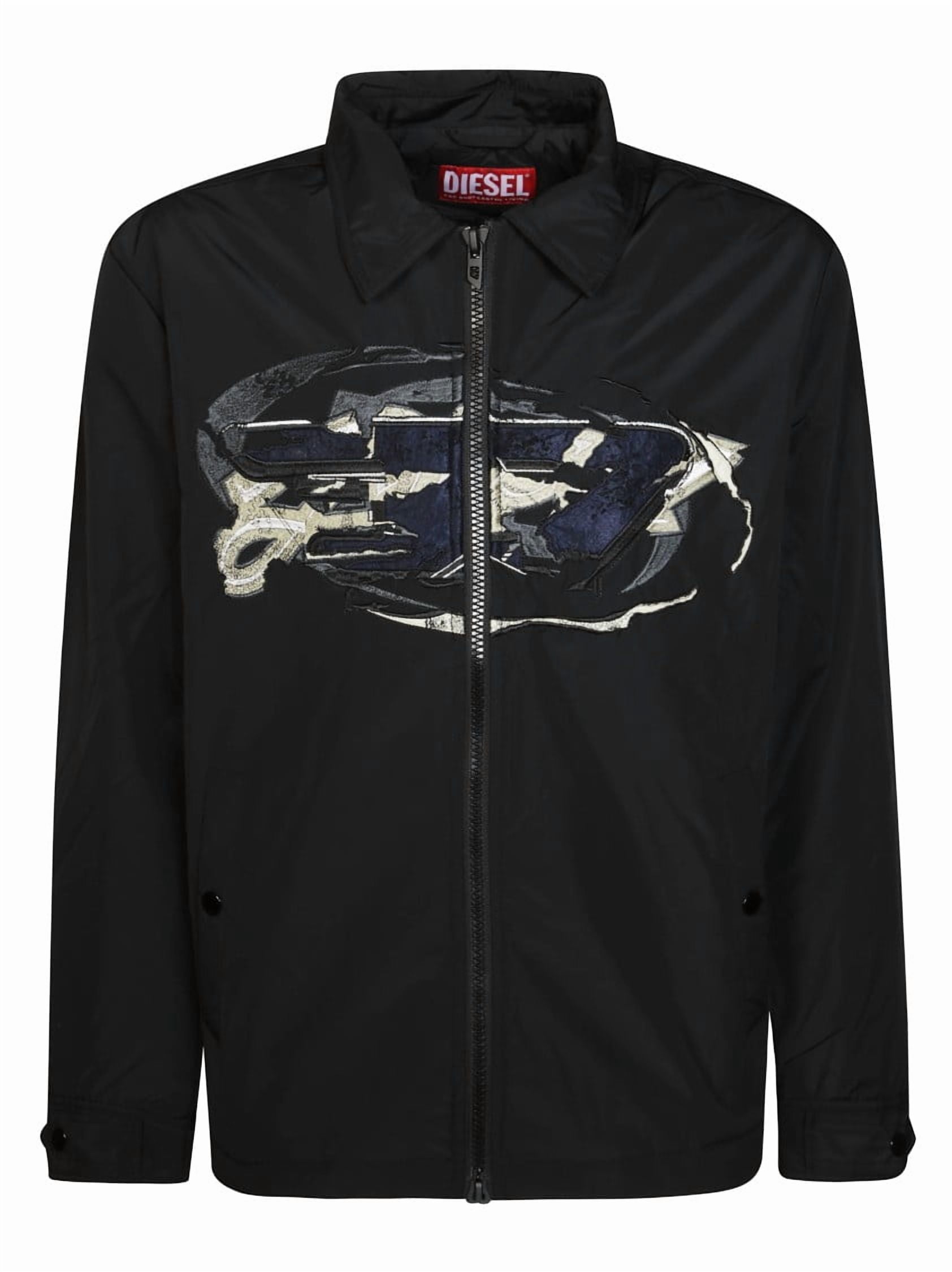 Diesel Modern Black Jacket With Intricate Graphic Detailing (Men's ...