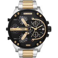 Diesel Men's Mr. Daddy DZ7394 Watch, Brown Leather Strap, Quartz, 30m ...
