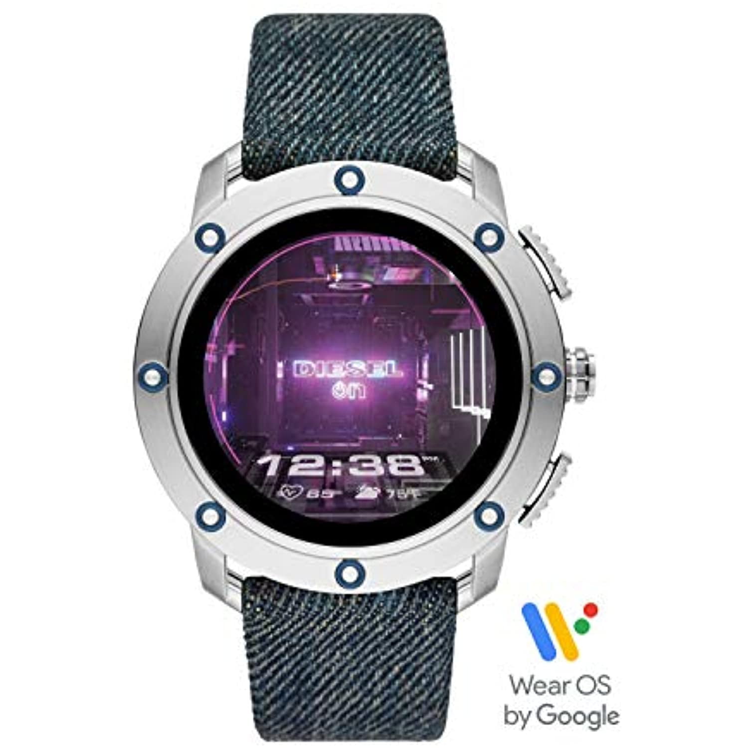 Diesel On Men's Axial Touchscreen Stainless Steel and Leather ...