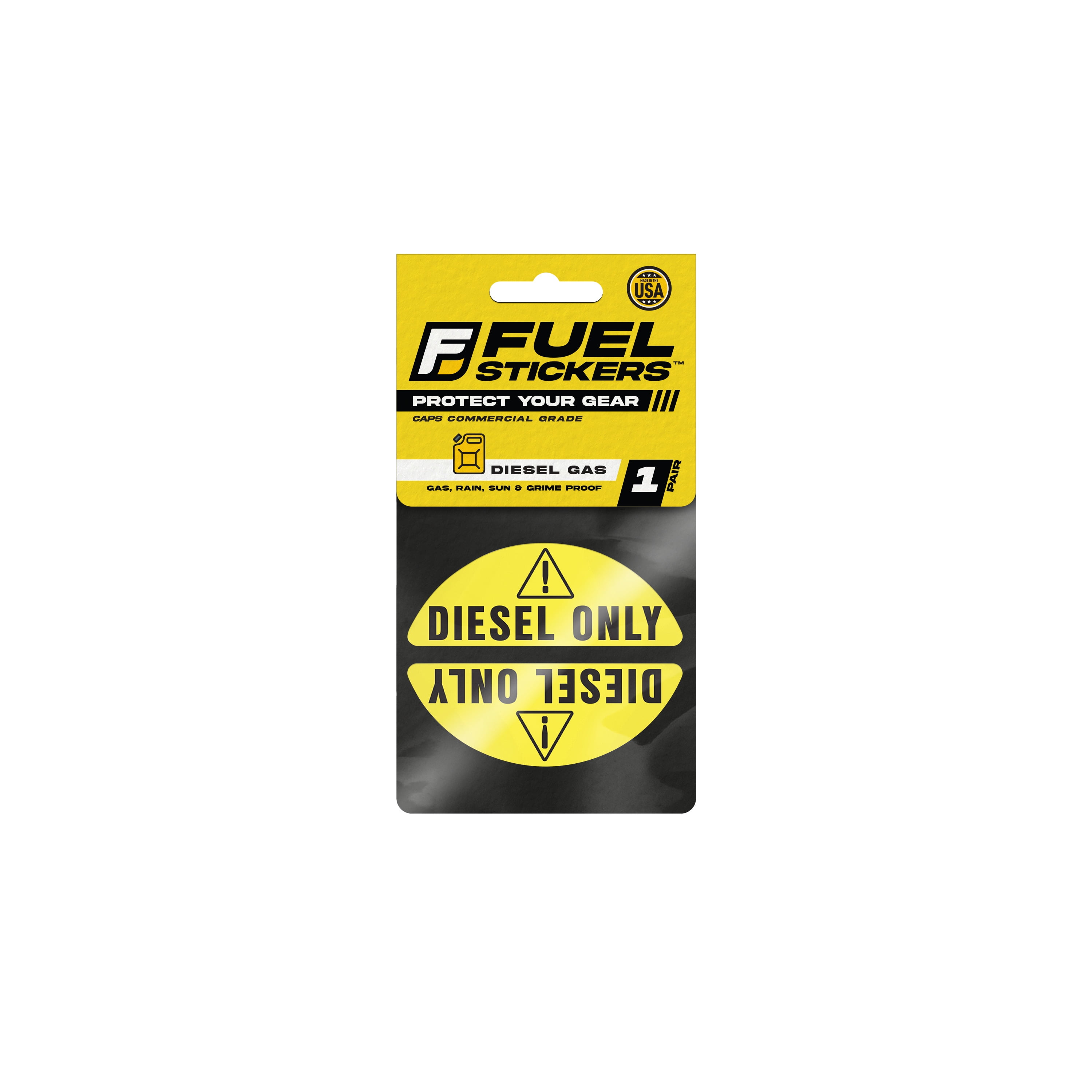 Diesel Only Fuel Cap Sticker (Yellow) | 1 Pair - Walmart.com
