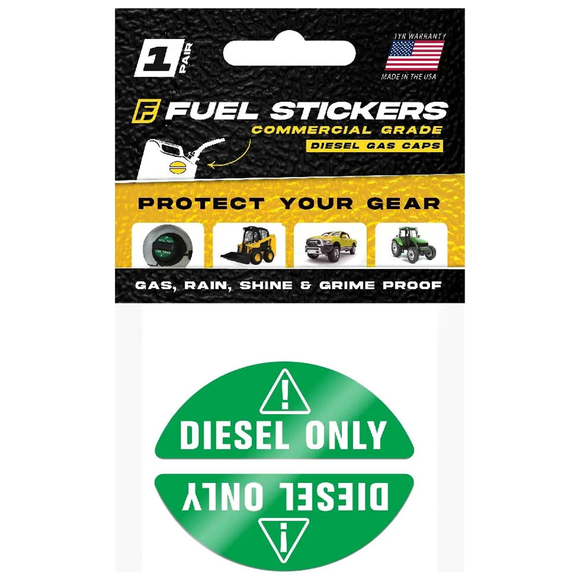 Diesel Only Sticker for Fuel Cap | 1 Pair (Green) - Walmart.com