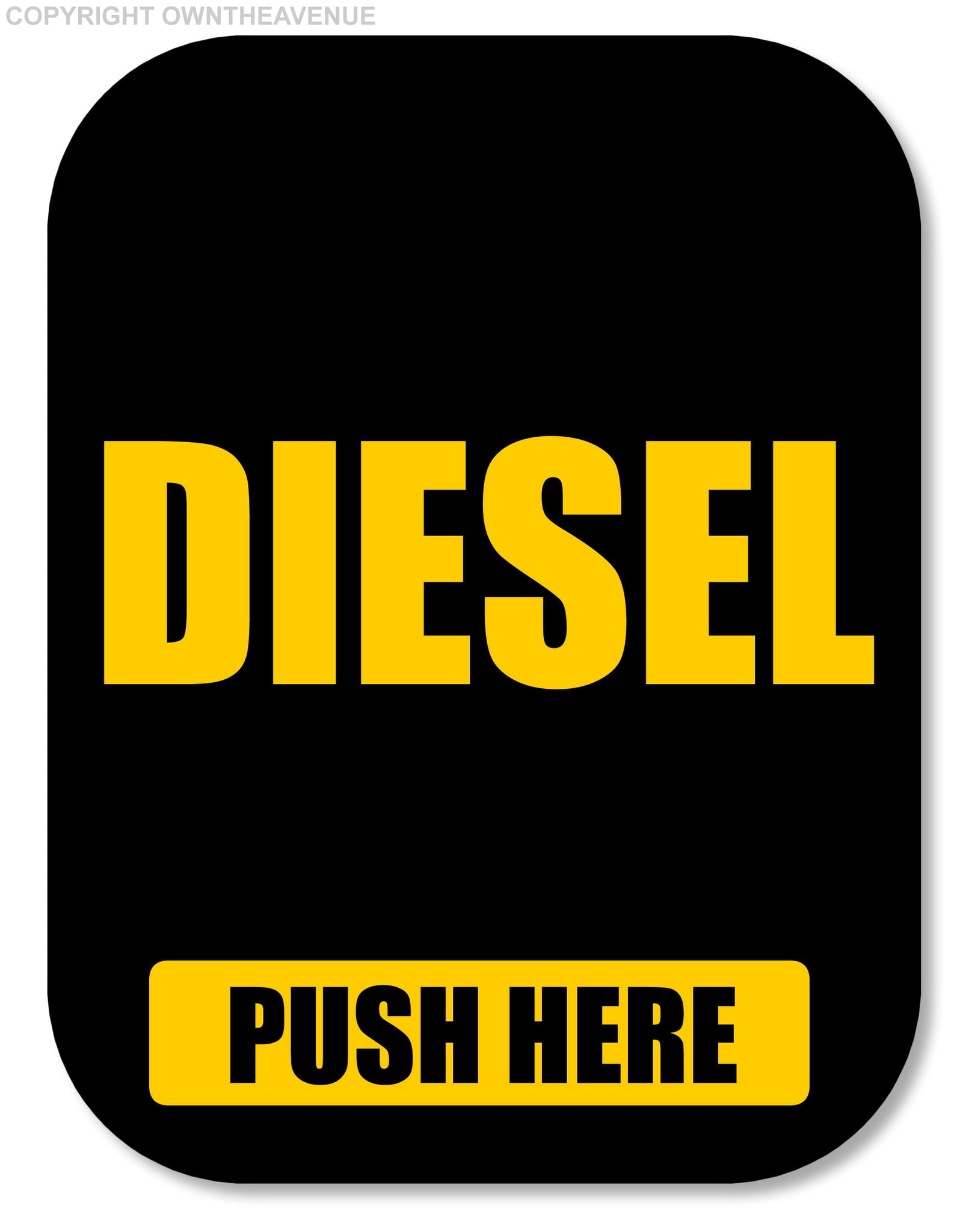 Diesel Push Here Gas Pump Button Label Vinyl Sticker Gasoline Decal 2x2 ...