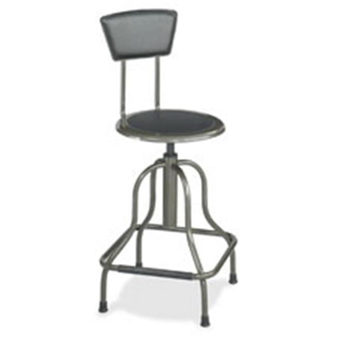 Diesel Series High Base Stool with Back, Silver - Walmart.com