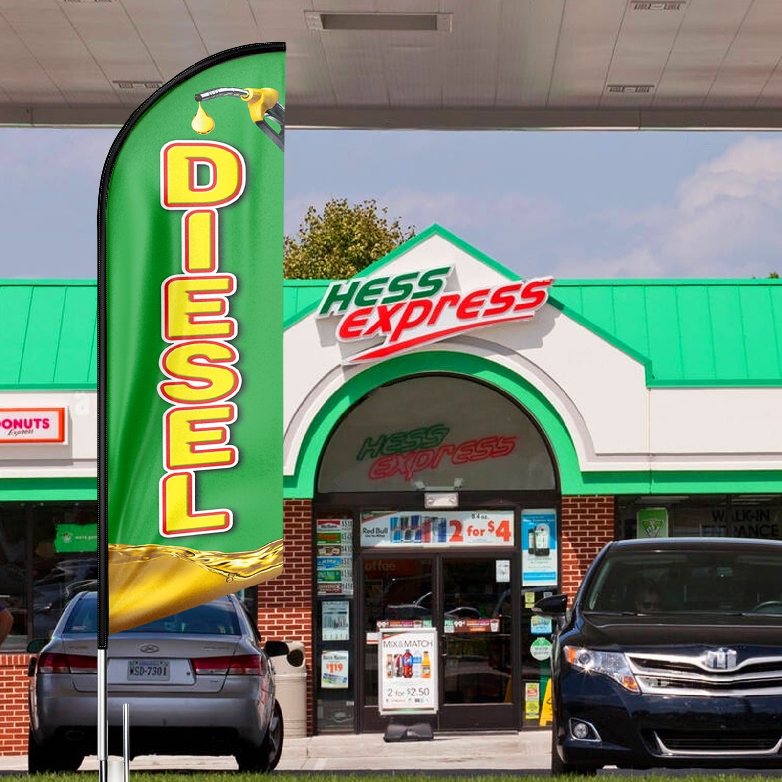 Diesel Sign Feather Flag,8FT Diesel outdoor advertising flag, Diesel ...