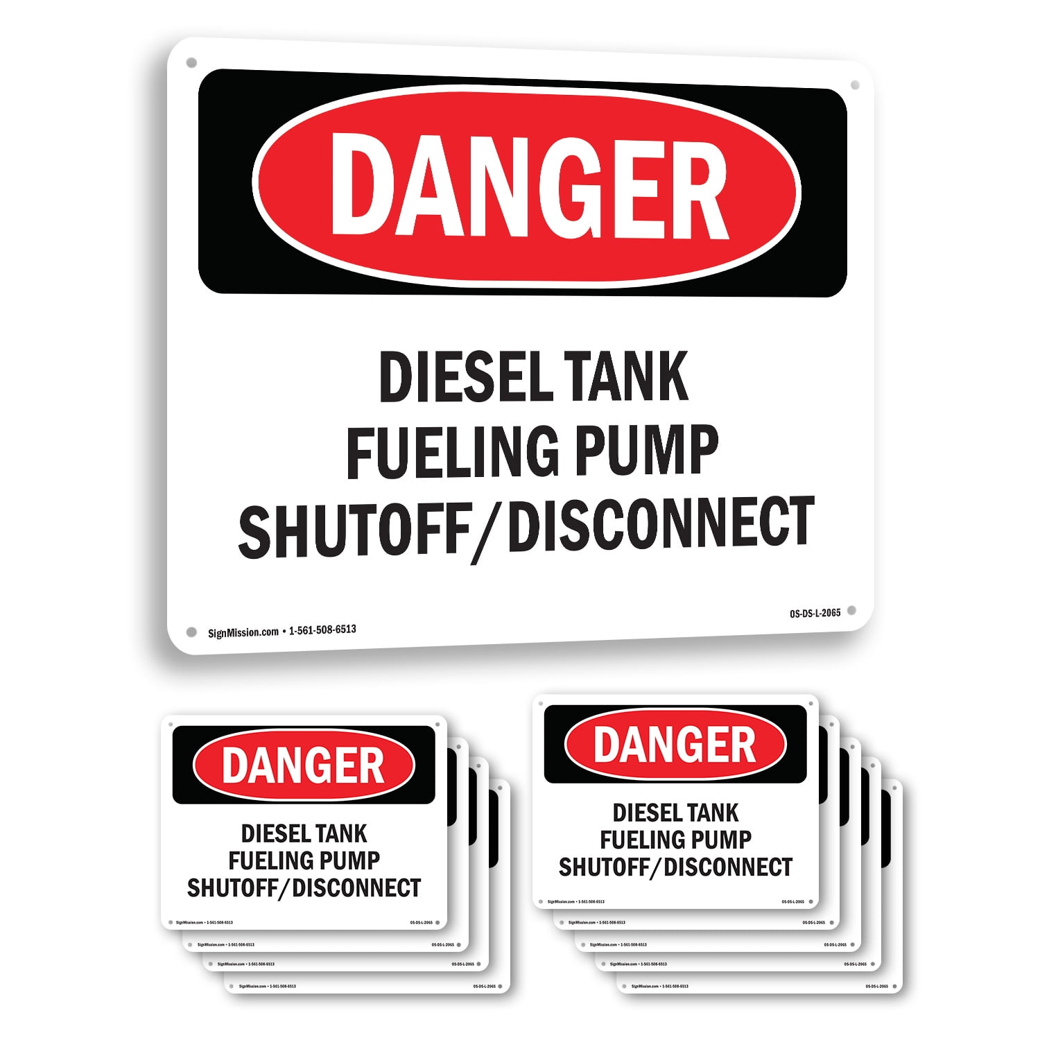 Diesel Tank Fueling Pump OSHA Danger Aluminum Sign 14 Inch x 10 Inch ...