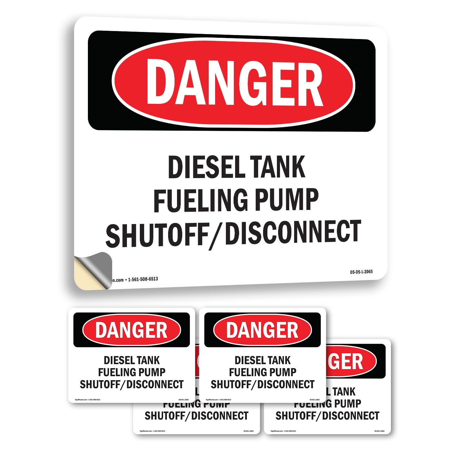 Diesel Tank Fueling Pump OSHA Danger Vinyl Decal Label 24 Inch x 18 ...
