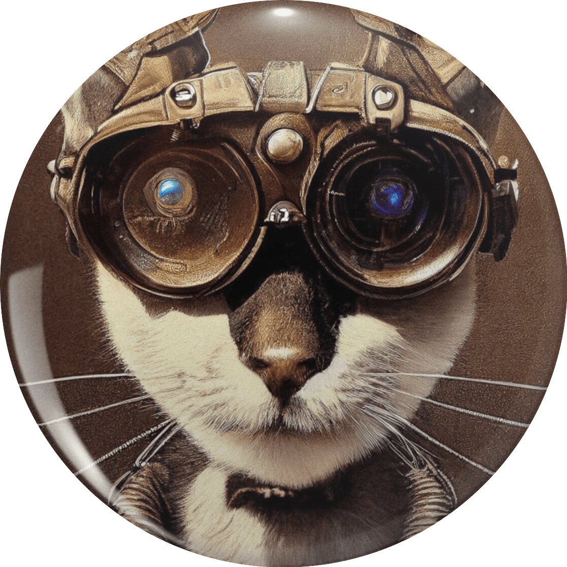 Dieselpunk Cats #44: Flight Lieutenant Cat Pin Lapel Pin Brooch Steel ...