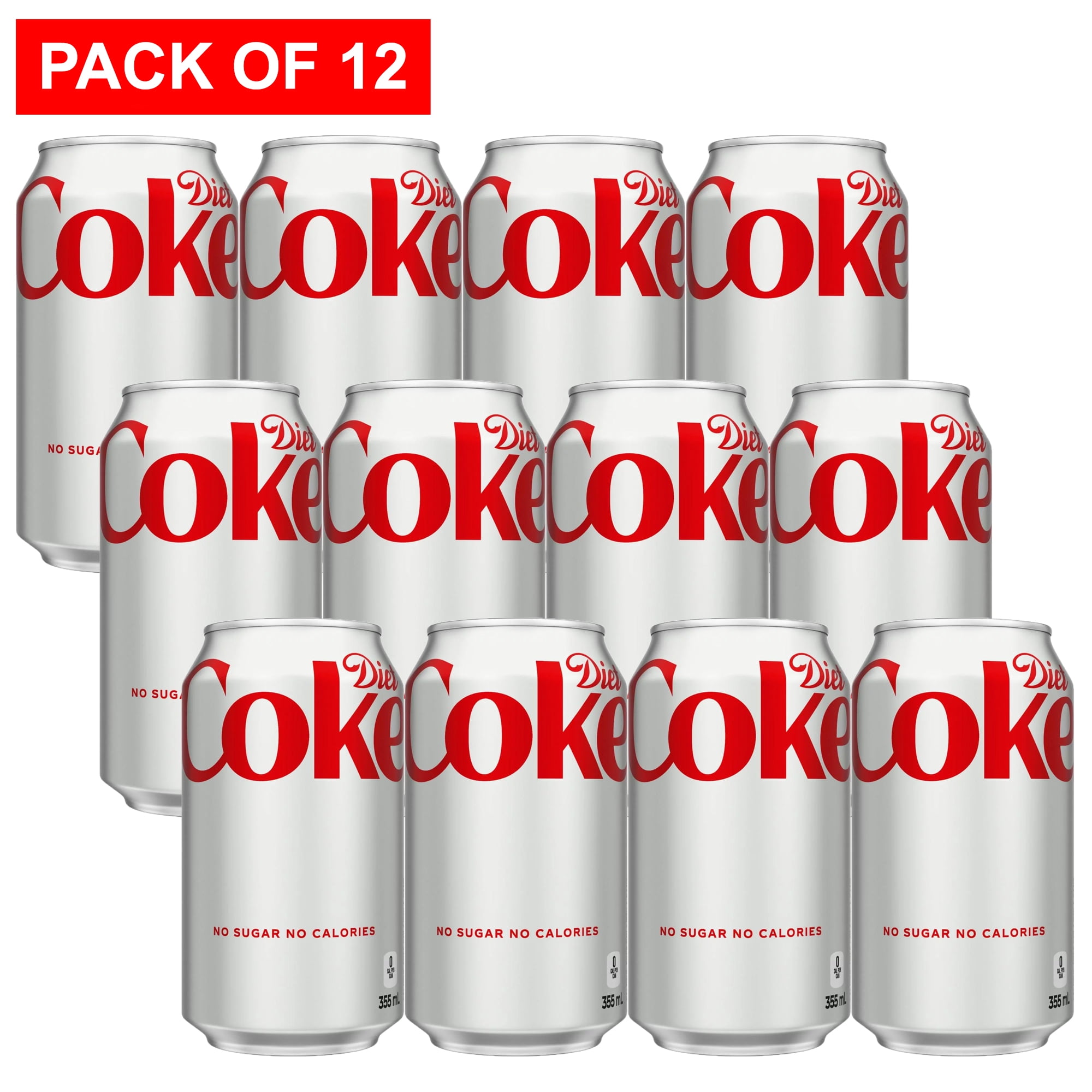 Diet Coke, Sugar-Free, Calorie-Free, 355ml/12 fl. oz, Refreshing Fizzy Taste (Pack of 12 Cans ...