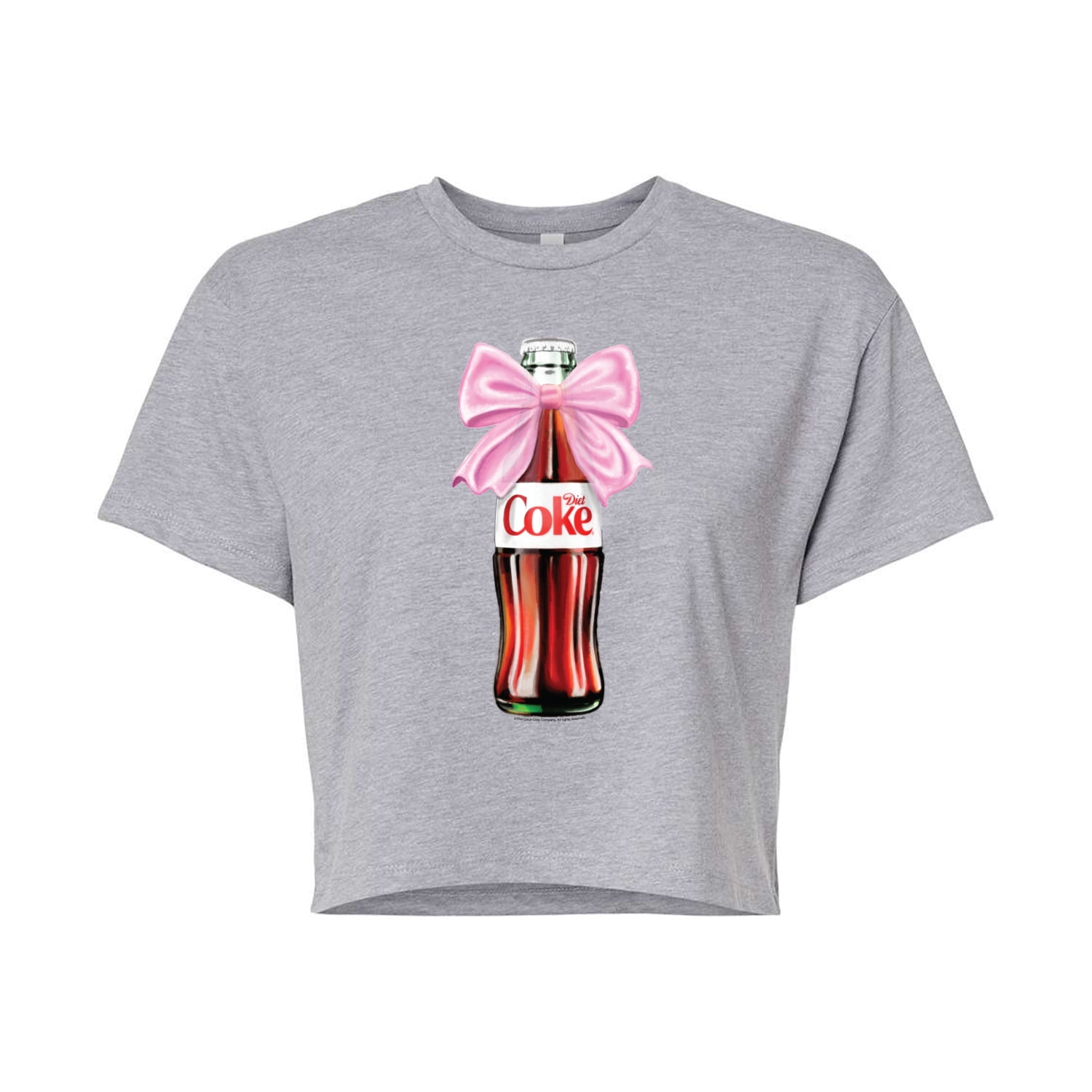 Diet Coke - Bottle Bow - Juniors Cropped Graphic T-Shirt - Walmart.com