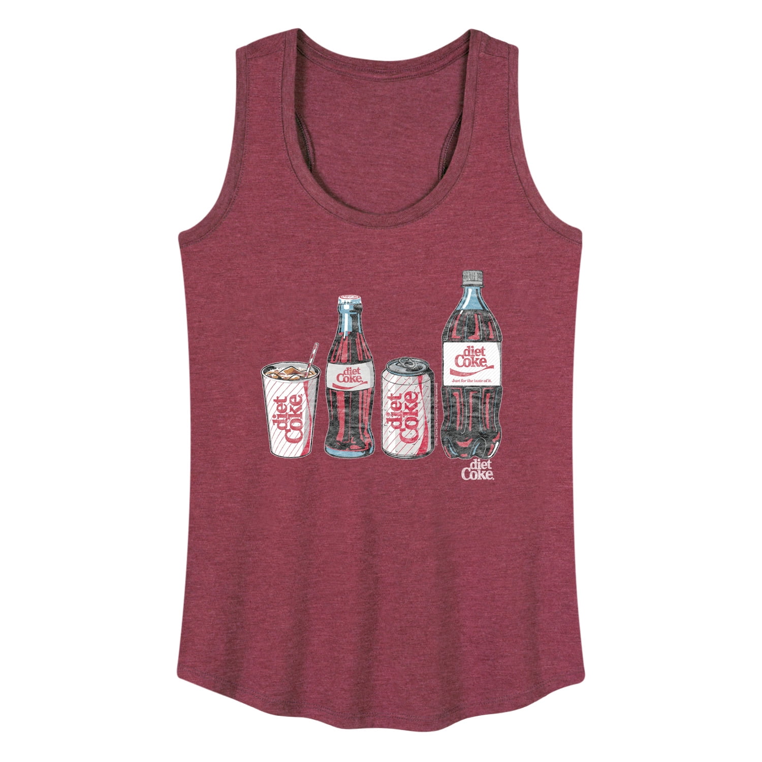 Diet Coke - Bottles and Cans - Women's Racerback Graphic Tank - Walmart.com