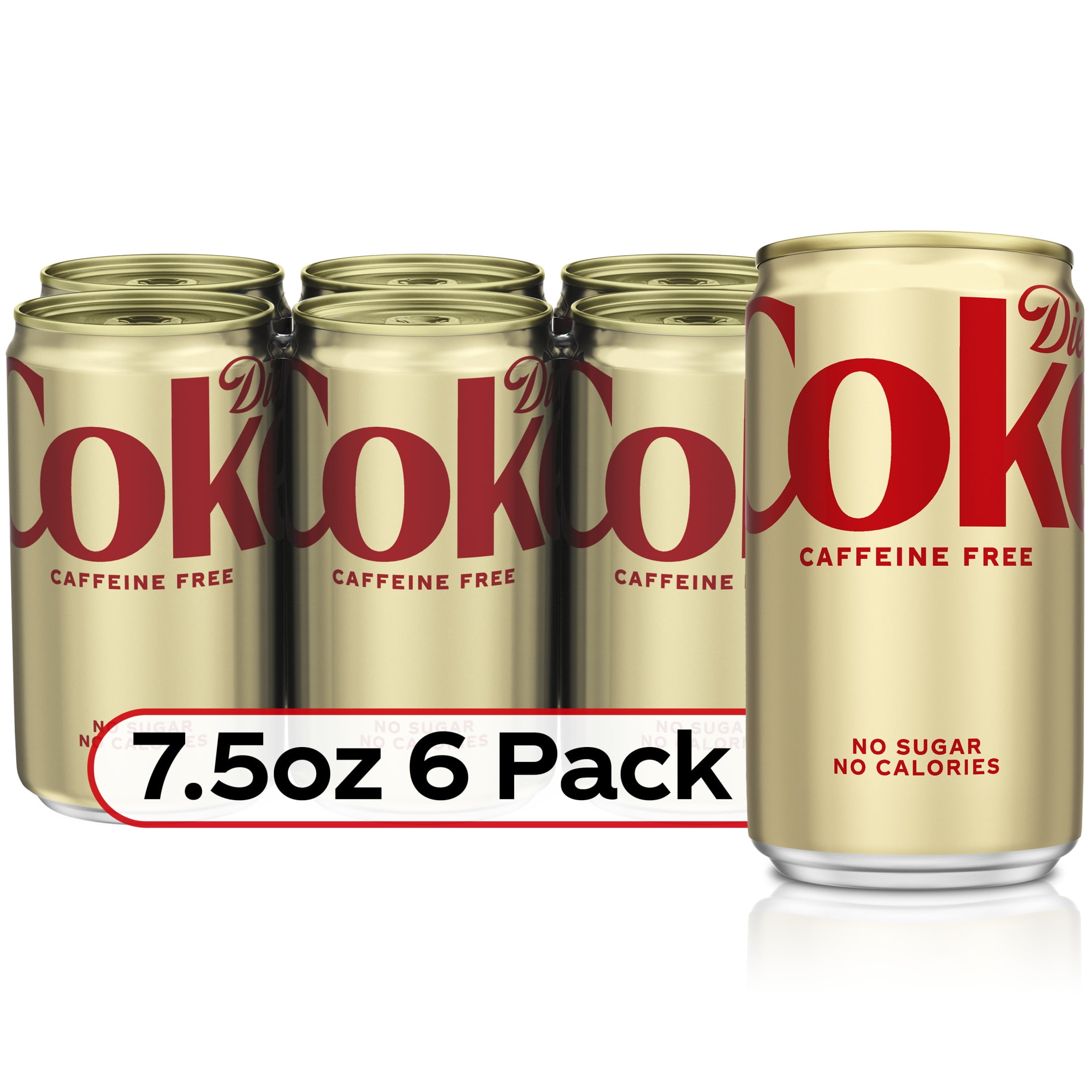 Diet Coke Zero Sugar, Caffeine Free Mini Soda Pop, 7.5 fl oz, 6 Pack ...