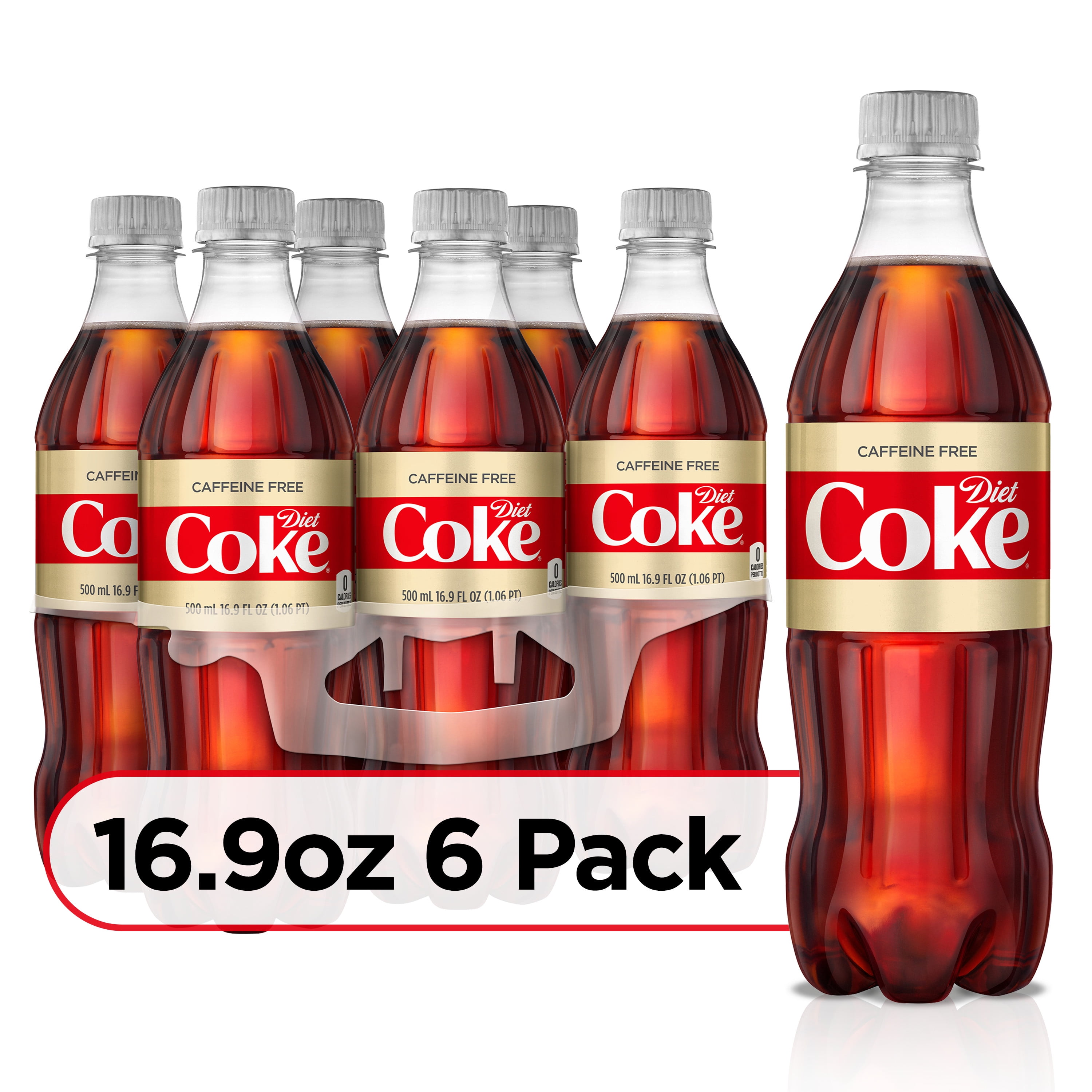 Diet Coke Caffeine Free Soda Pop, 16.9 fl oz, 6 Pack Bottles - Walmart.com