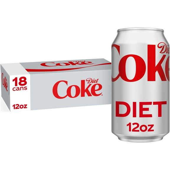 Diet Coke Lime Soda Soft Drink, 12 fl oz Cans, 18 Pack Fridge Pack ...