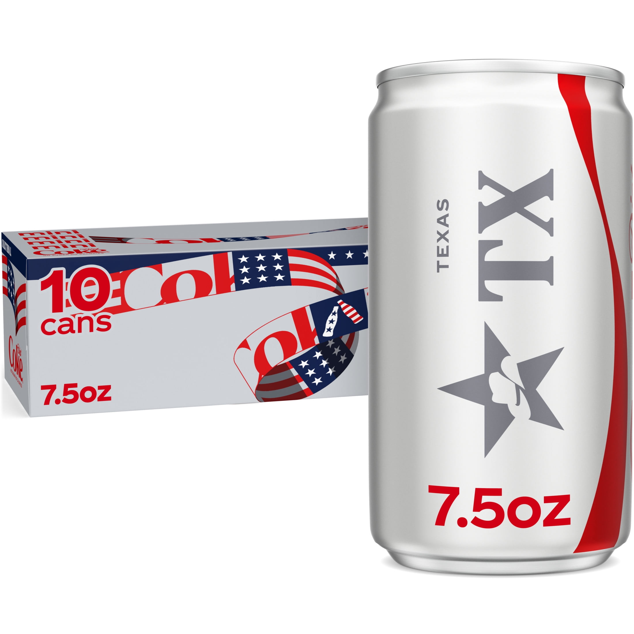 Diet Coke Mini Cans, Grocery Soda, 10 Pack, 7.5 fl oz, No Sugar, No ...