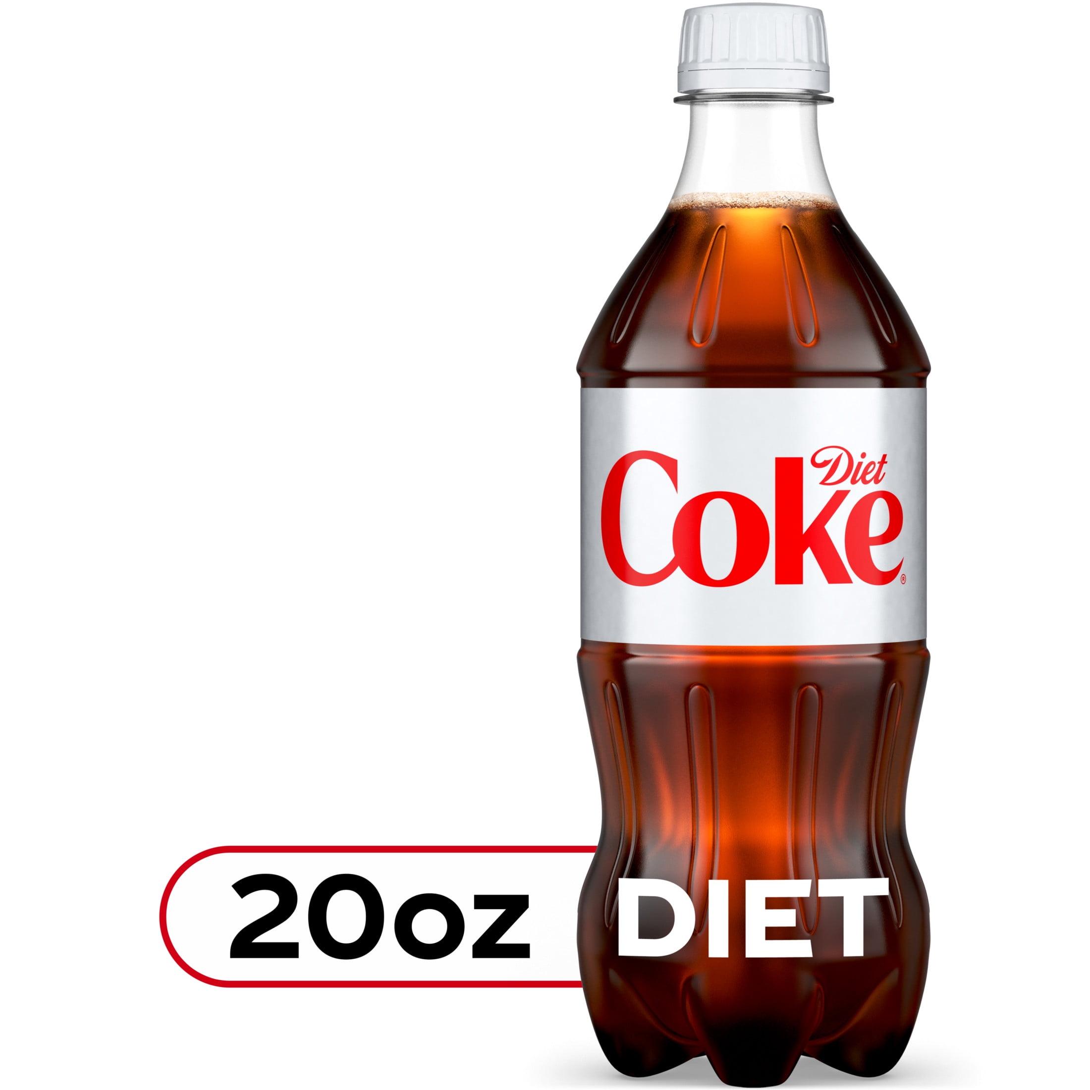 Diet Coke No-Sugar No-Calorie Refreshing Soda, 20 fl oz Bottle ...