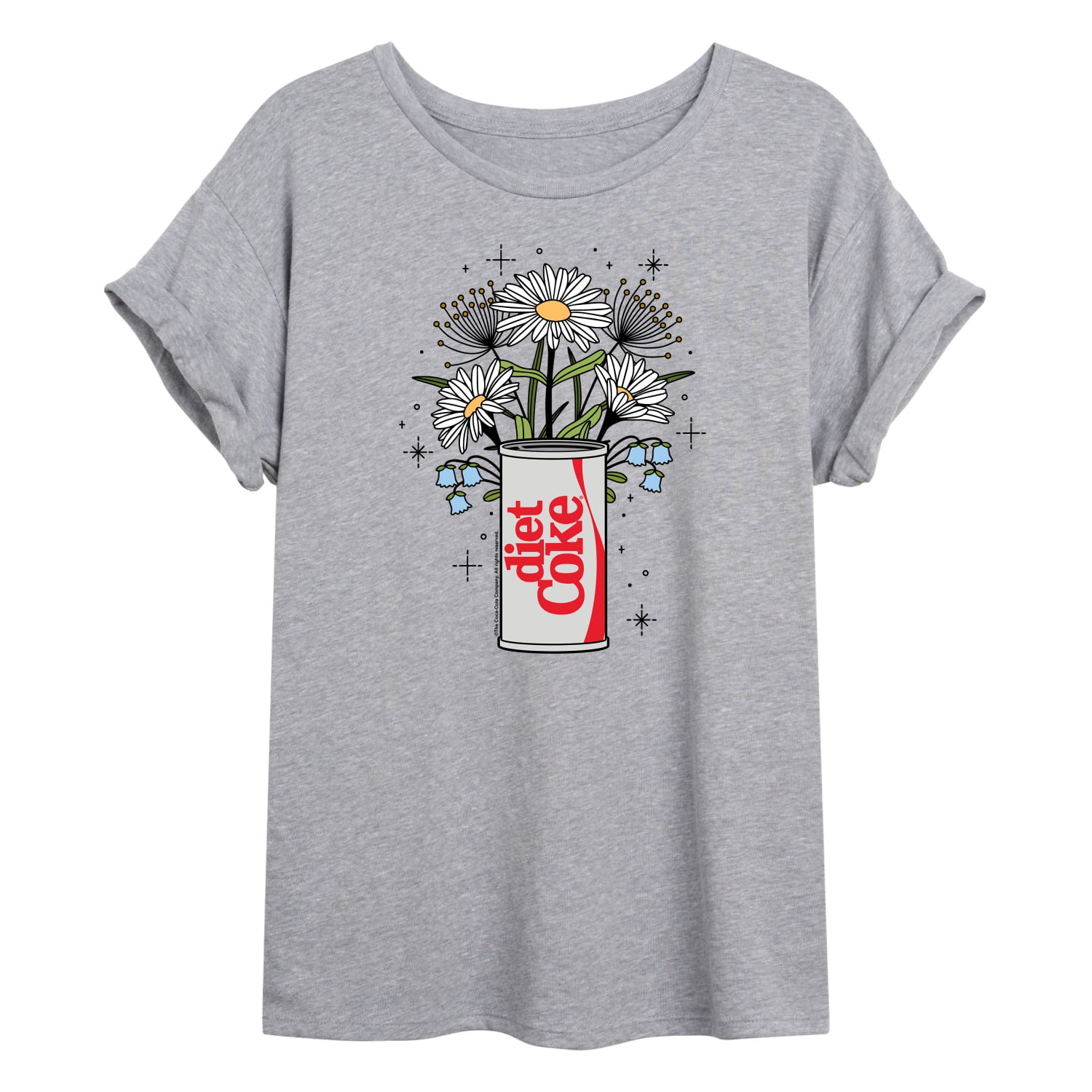 Diet Coke - Flowers With Coke Can - Women's Oversized T-Shirt - Walmart.com