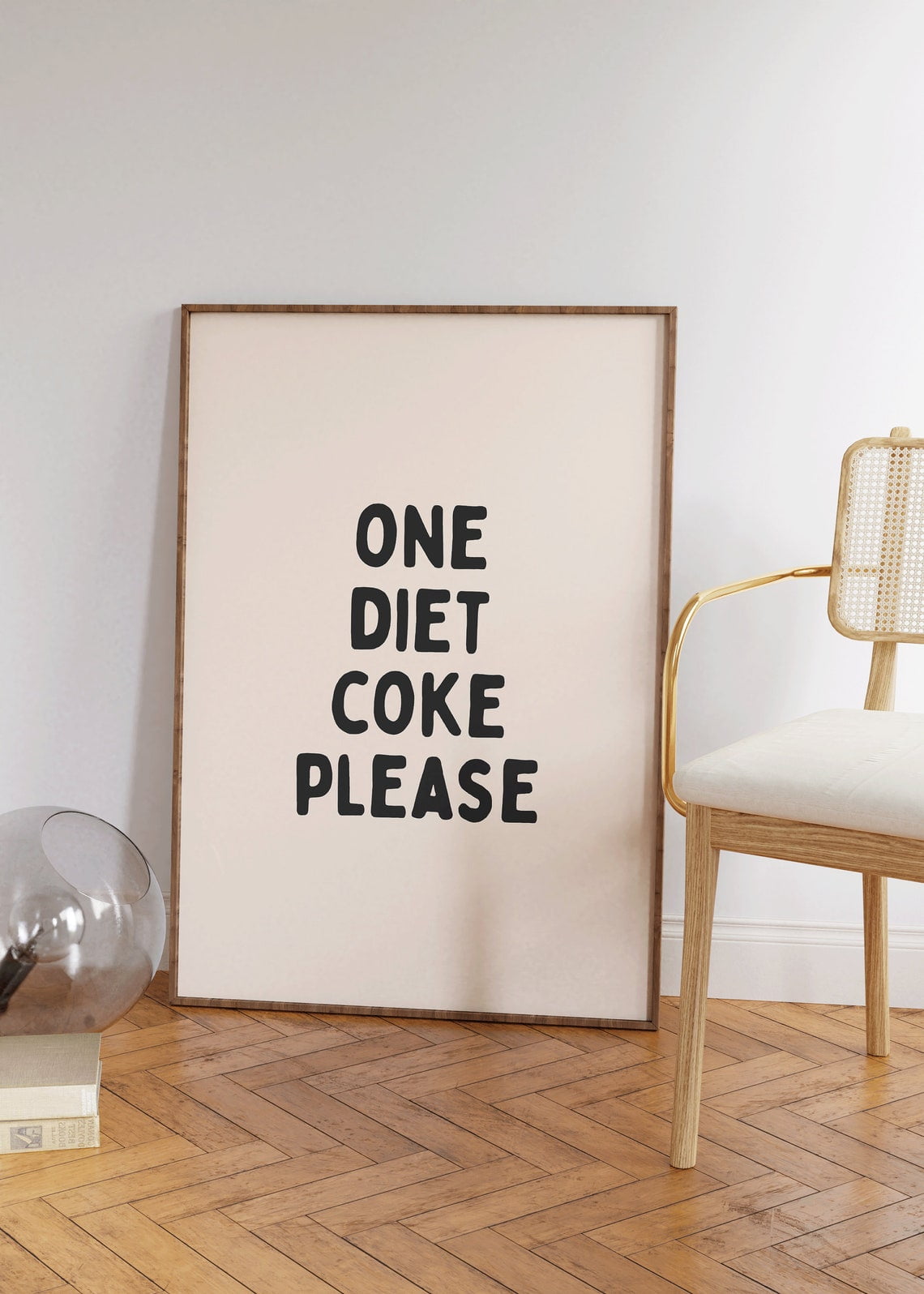 Diet Coke Please Art Print, Neutral Retro Typography Kitchen Print ...