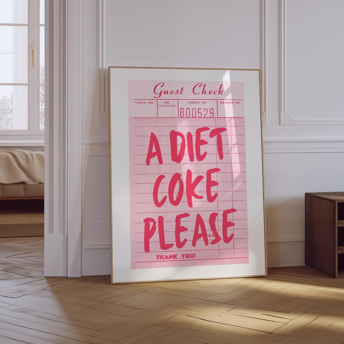 Diet Coke Print, Guest Check, Dining Room Wall Art, Trendy Kitchen ...