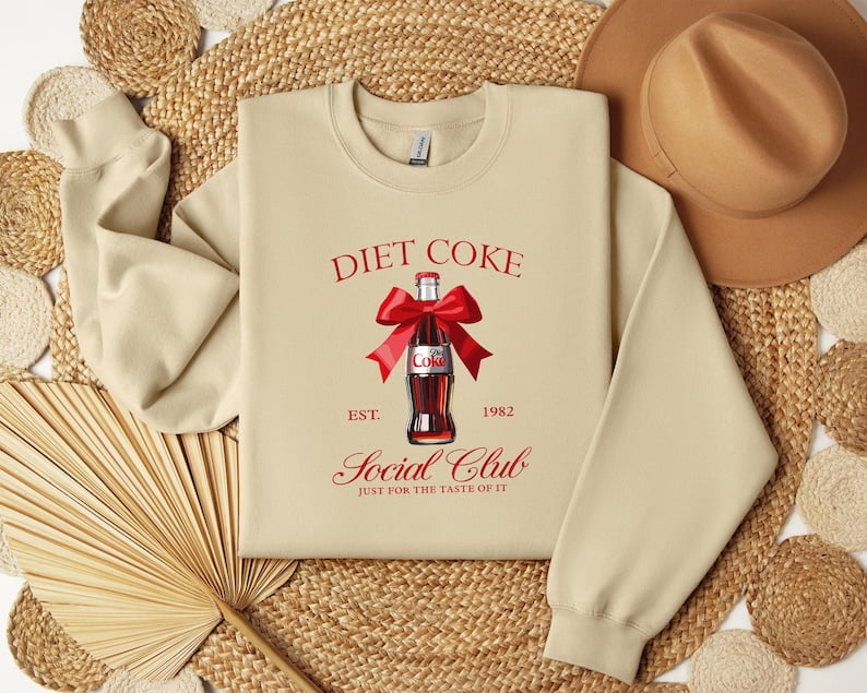 Diet Coke Social Club Crewneck Sweatshirt, Coca Cola Coquette Outfit ...