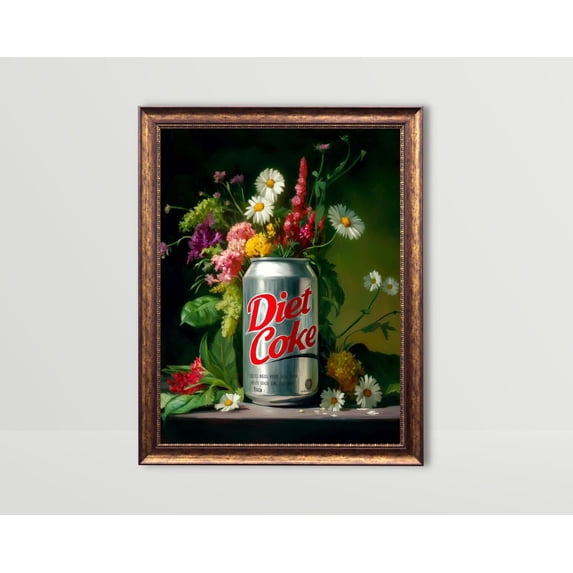 Diet Coke, Trendy Wall Art, Funny Still Life Coca Cola Whimsical Dark ...