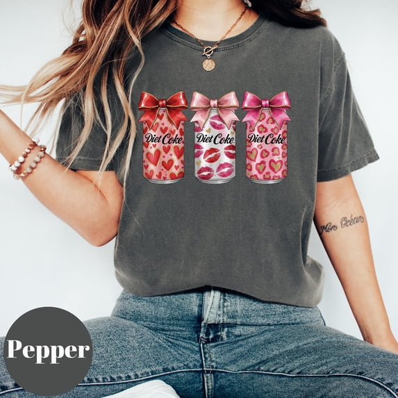 Diet Coke Valentine’s Day Shirt, Pink Bow Valentine Soda Sweatshirt ...