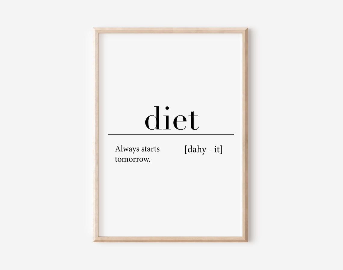 Diet Definition, Definition Poster, Definition Print, Minimalist ...