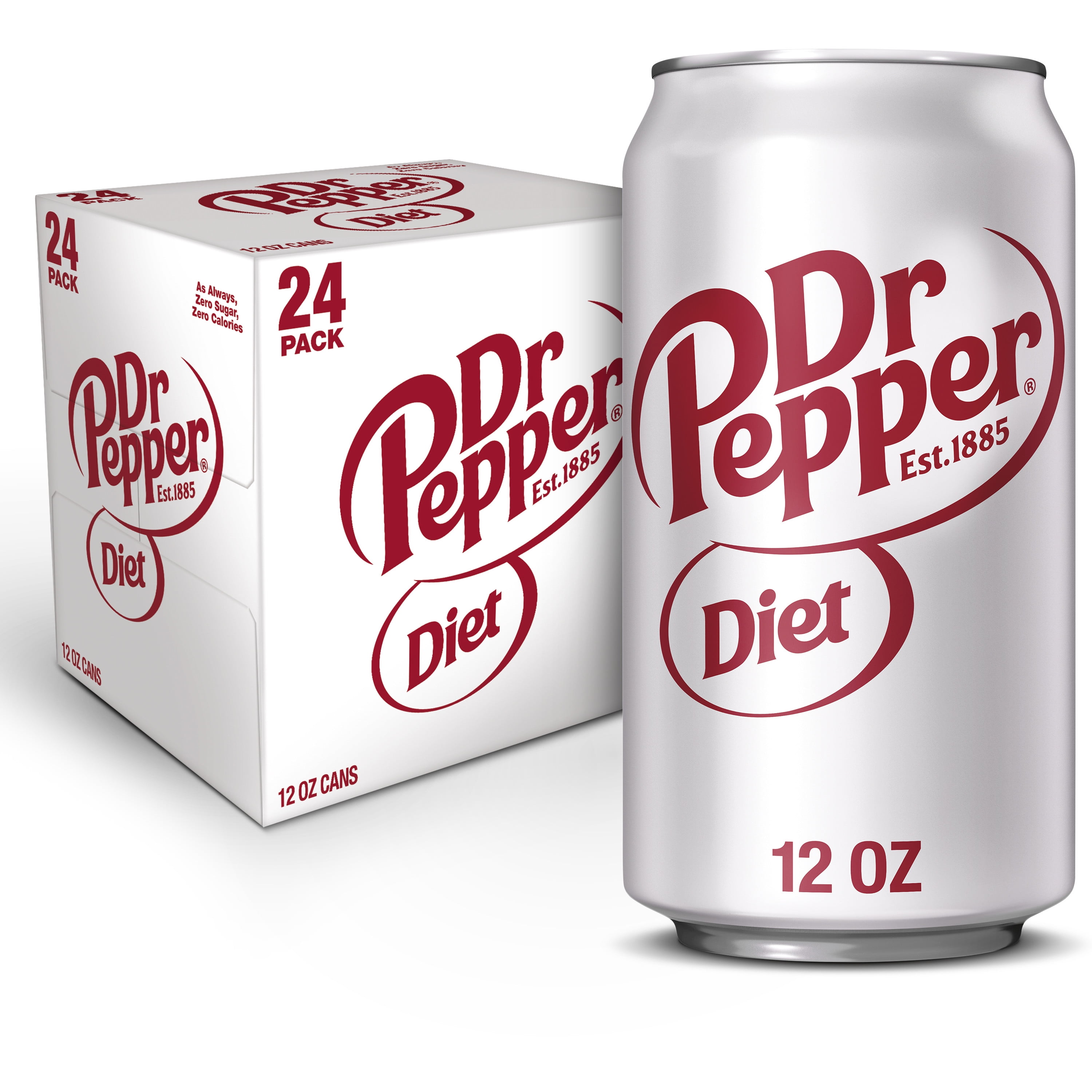 Diet Dr Pepper Soda Pop, 12 fl oz, 24 Pack Cans - Walmart.com