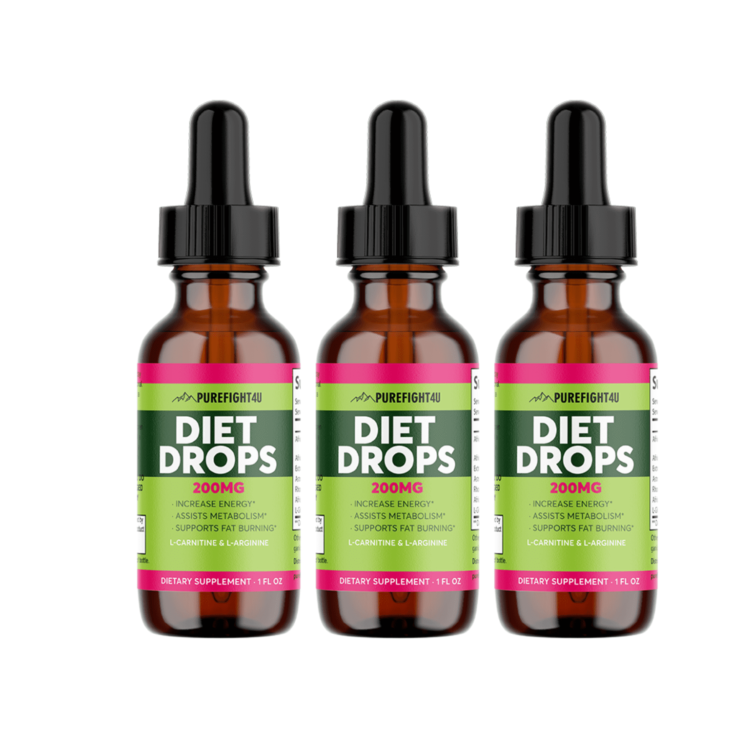 Diet Drops 200 MG Dietary Supplement 1 FL. OZ 4 Bottles - Walmart.com