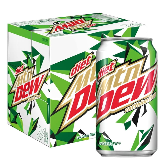 Diet Mountain Dew Caffeine Free Citrus Soda Pop, 12 fl oz Cans, 24 Pack ...