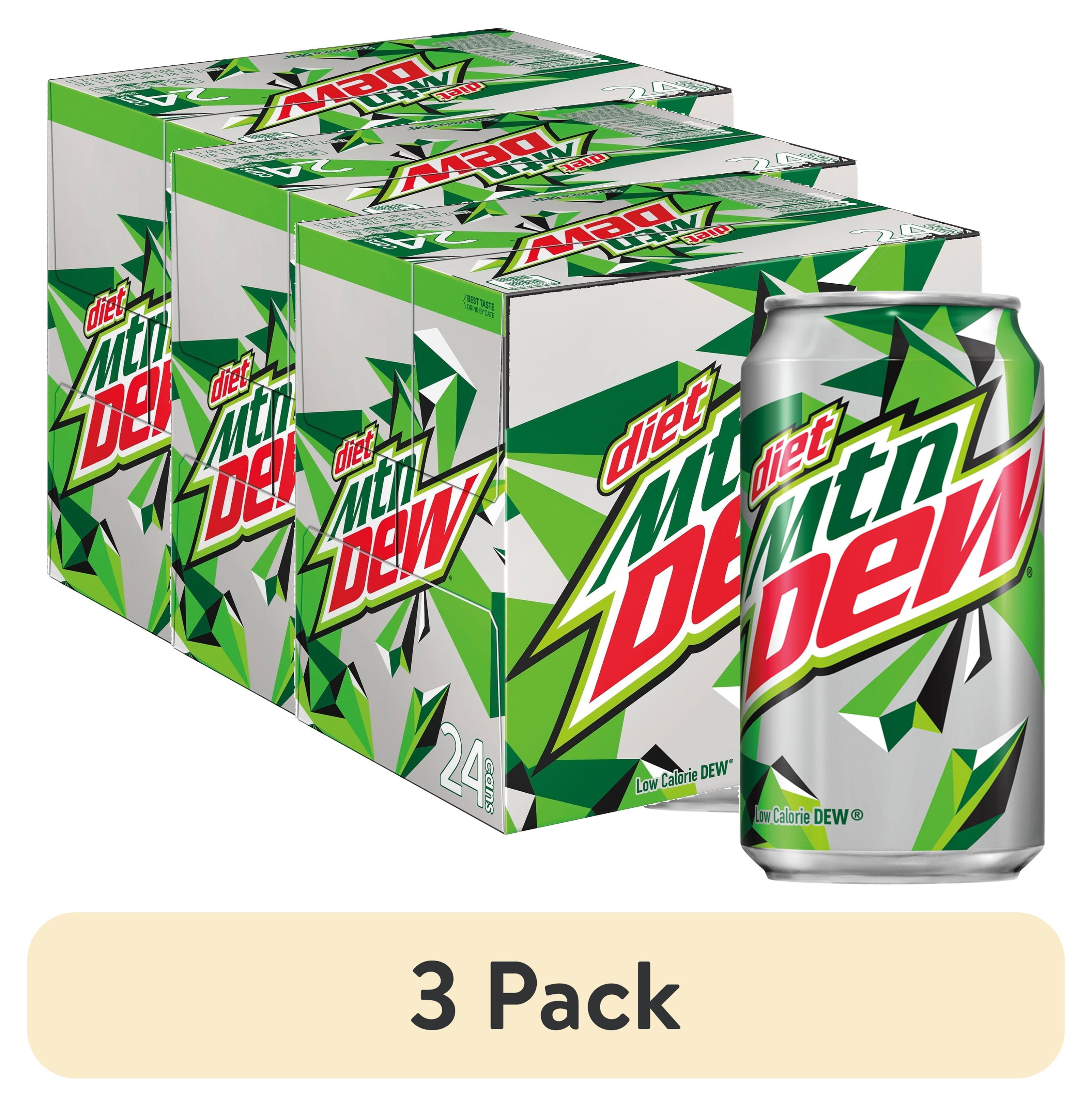 (3 pack) Diet Mountain Dew Citrus Soda Pop, 12 fl oz, 24 Pack Cans - Walmart.com