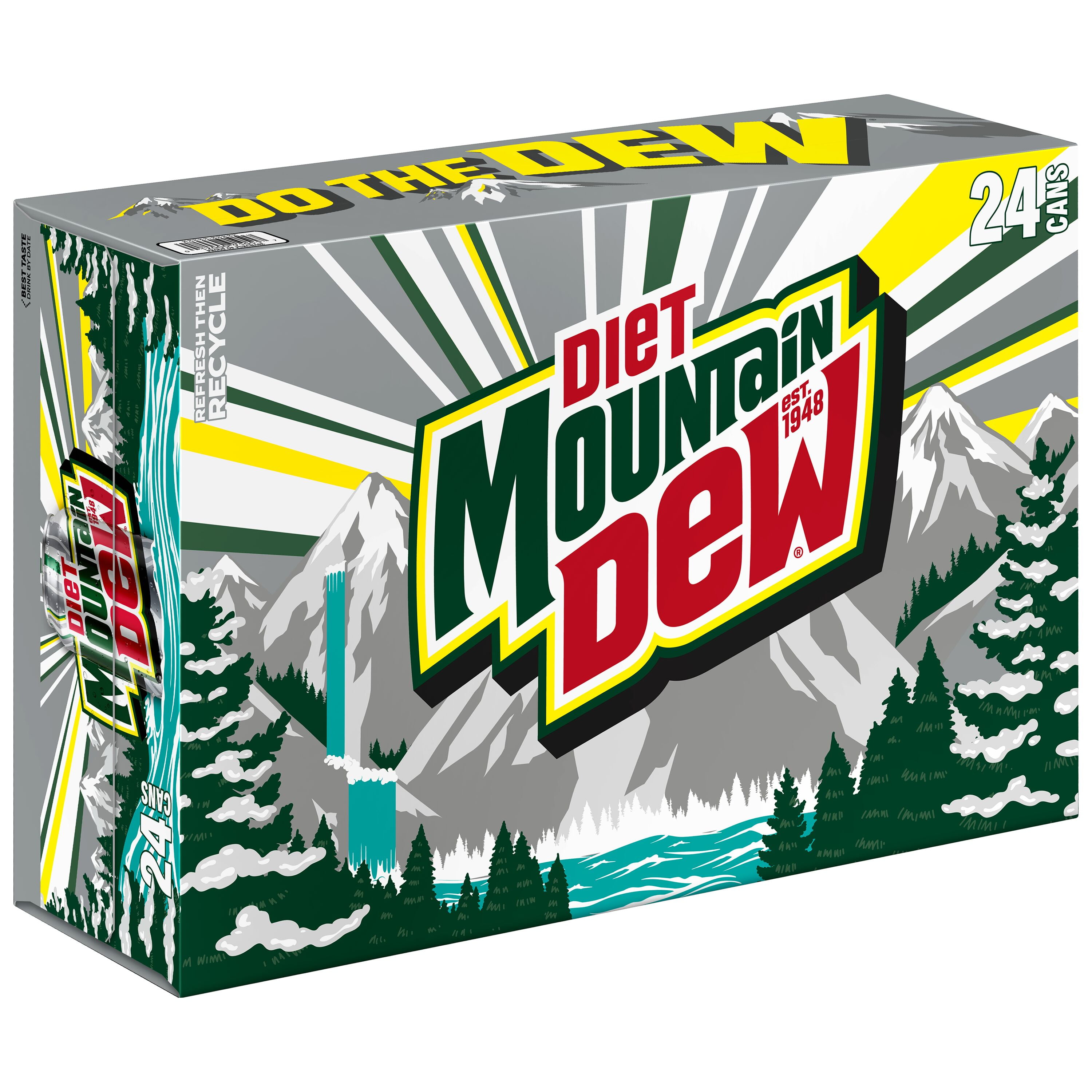 Diet Mountain Dew Citrus Soda Pop, 12 fl oz, 24 Pack Cans ...