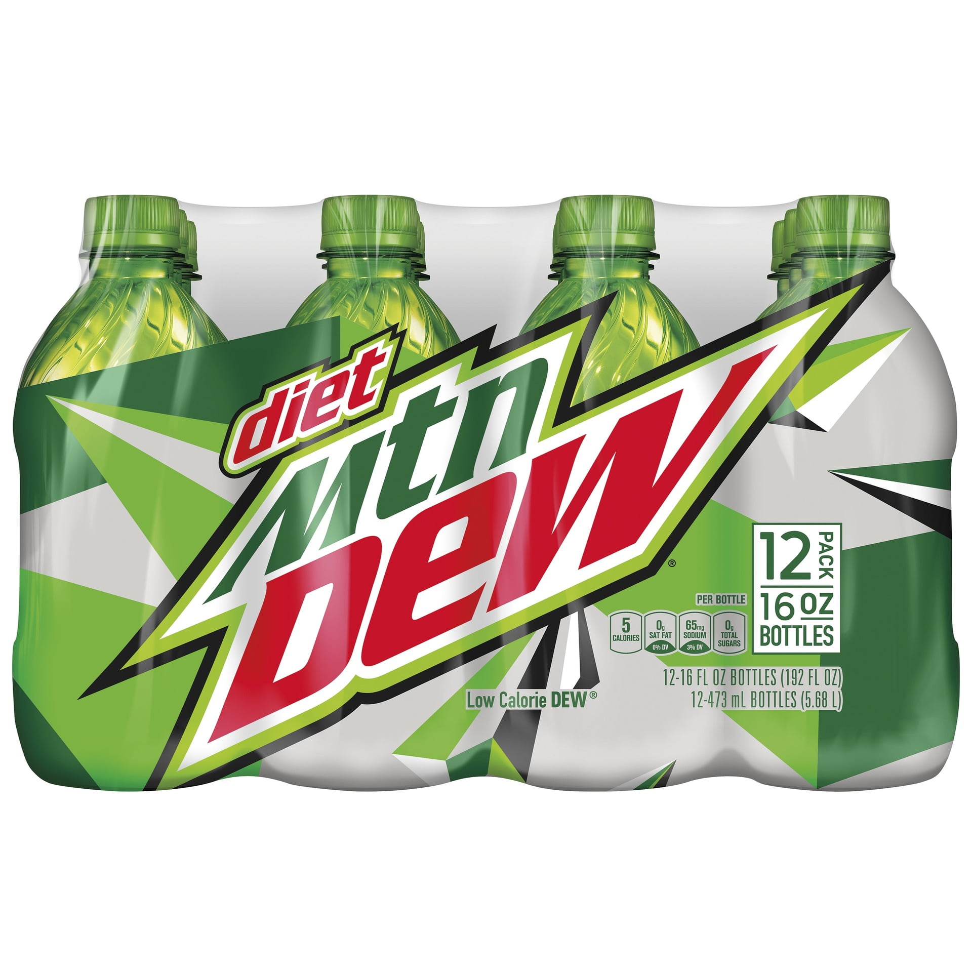 Diet Mountain Dew Citrus Soda Pop, 16 fl oz, 12 Pack Bottles - Walmart.com