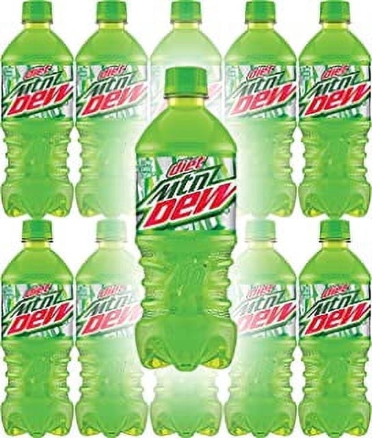 Diet Mountain Dew, Diet Soda 20 oz Bottles, Pack of 12, Total 240 FL OZ ...