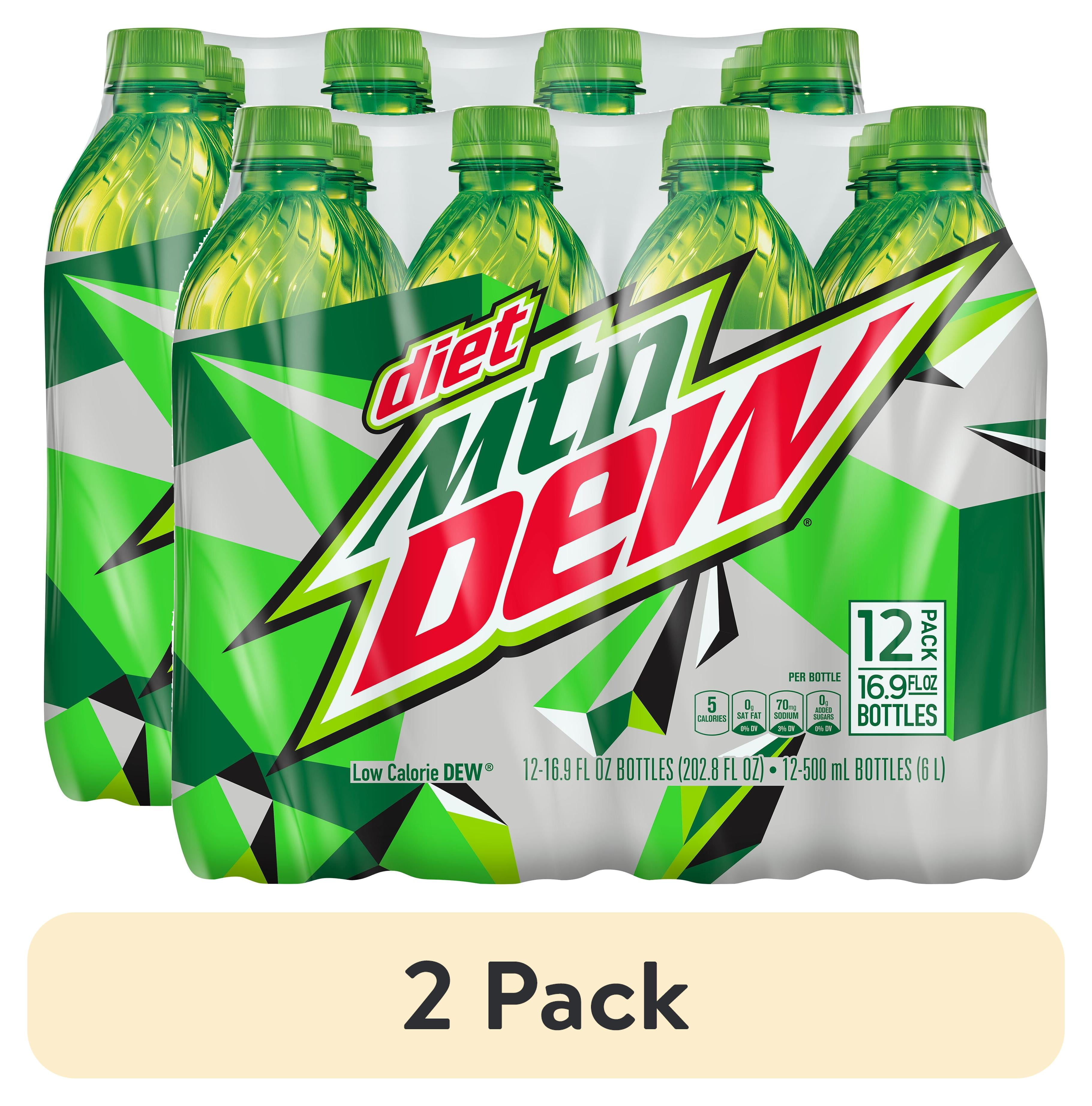 (2 pack) Diet Mountain Dew Soda Pop, 16.9 fl oz , 12 Pack Plastic Bottles - Walmart.com