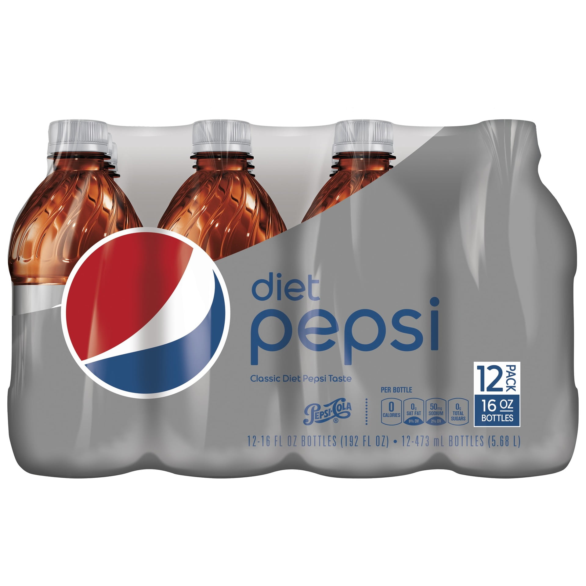 Diet Pepsi Cola Soda Pop, 16 Fl Oz, 12 Pack Bottles - Walmart.com