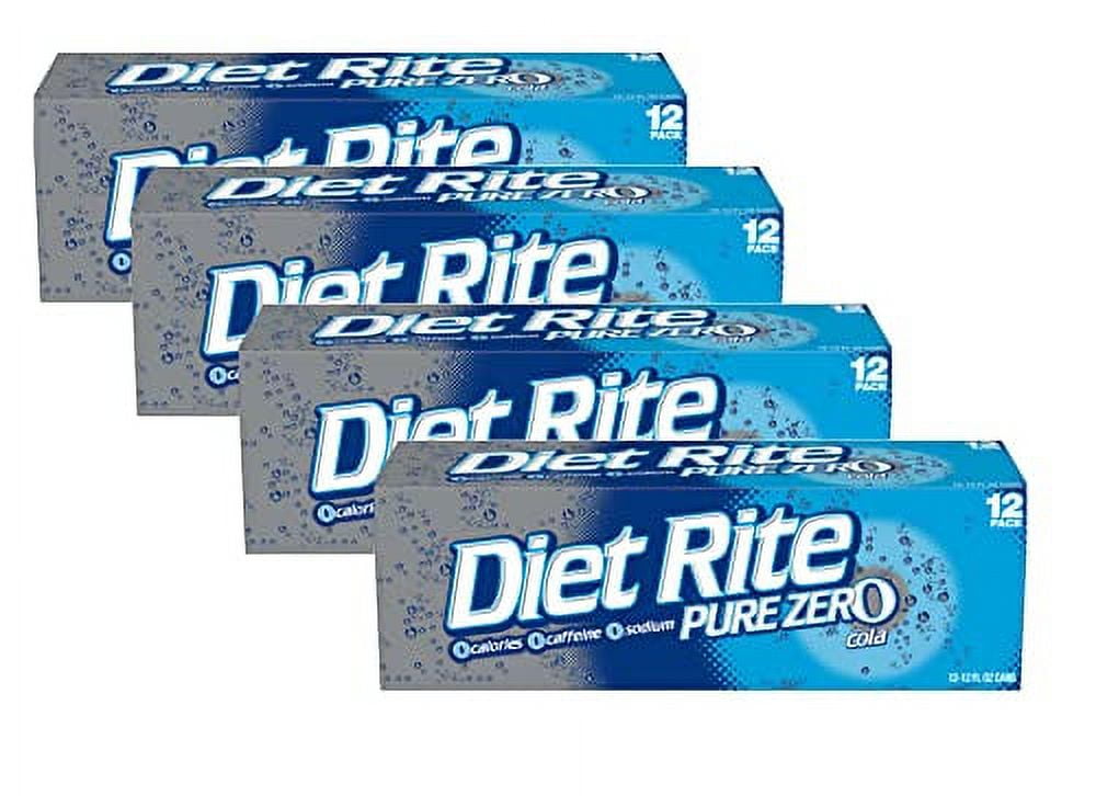 bzf666 Diet Rite Pure Zero Cola, 48 Cans, 12 fl oz Each, Original Soda ...
