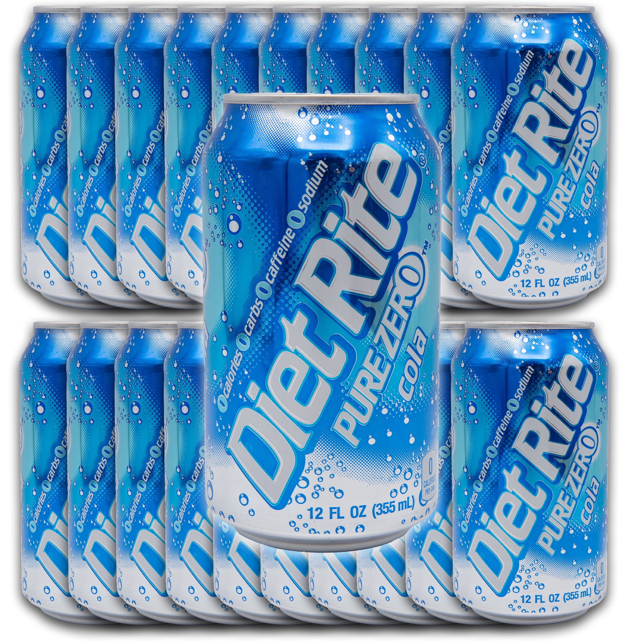 Diet Rite Pure Zero Soda Pop, 12.0 oz Can, 20 Pack Cans - Walmart.com