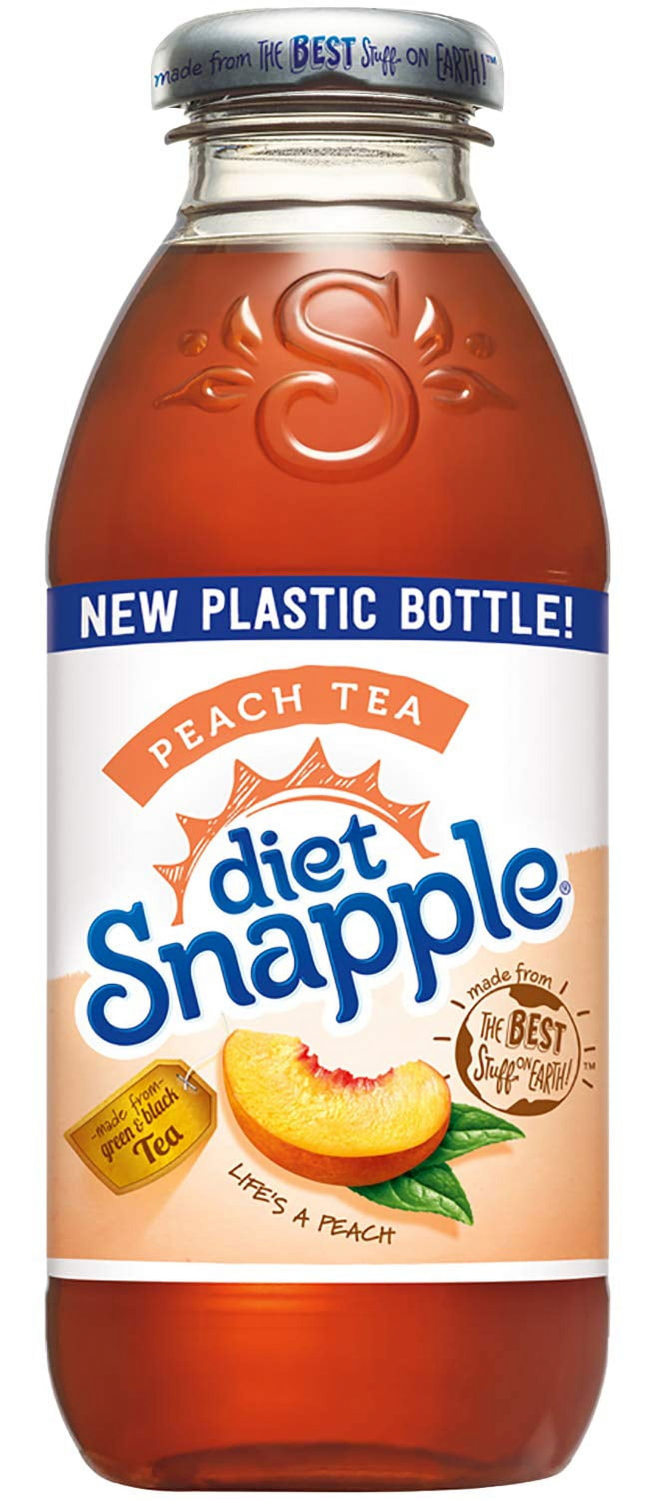 Diet Snapple Smooth Peach Tea, Perfect Flavor, 16 fl oz - Pack of 24 ...
