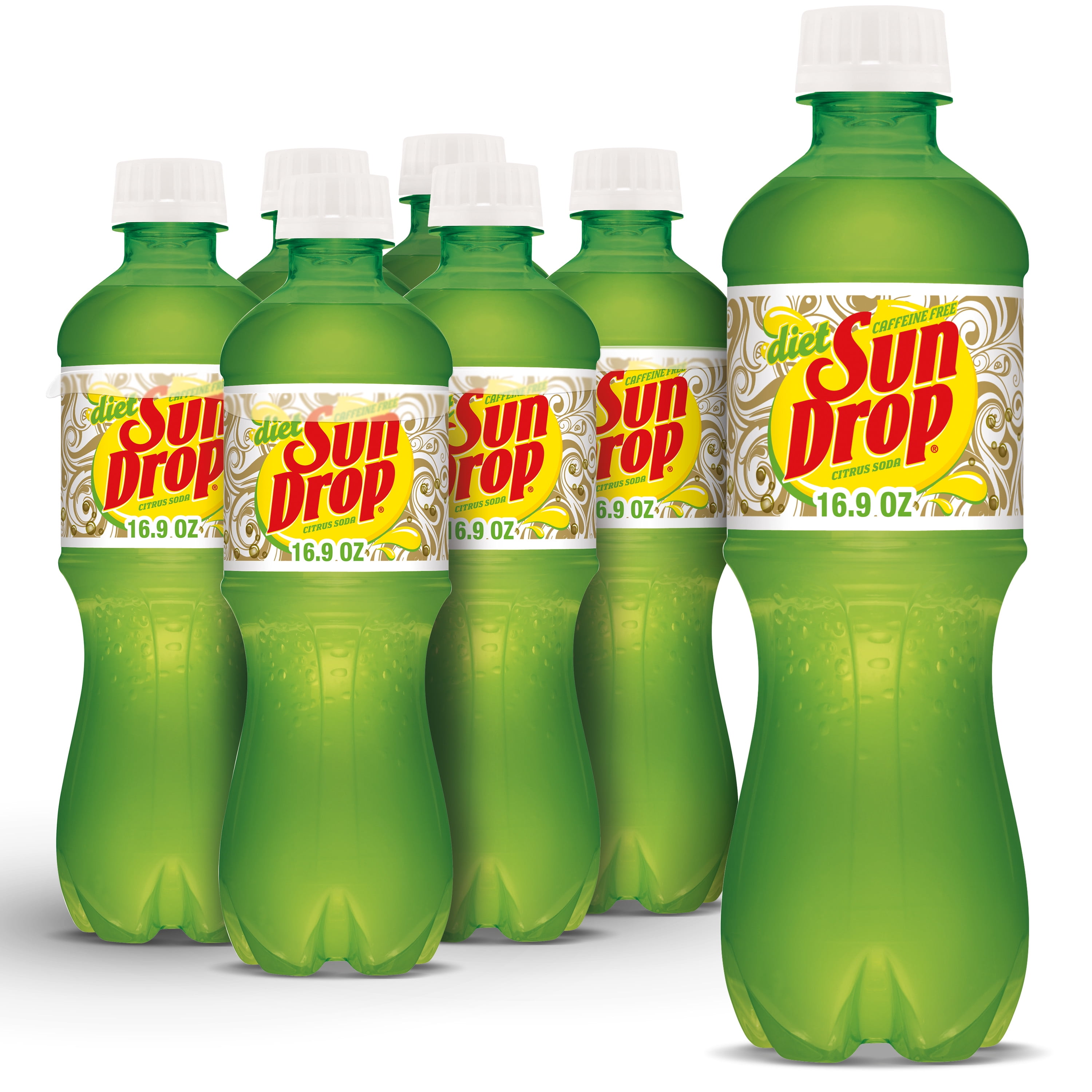 Diet Sun Drop Caffeine Free Citrus Soda Pop, 16.9 fl oz, 6 Pack Bottles ...