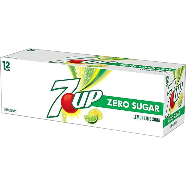 Diet / Zero Sugar 7UP Lemon Lime Soda, Zero Calories and Caffeine Free ...