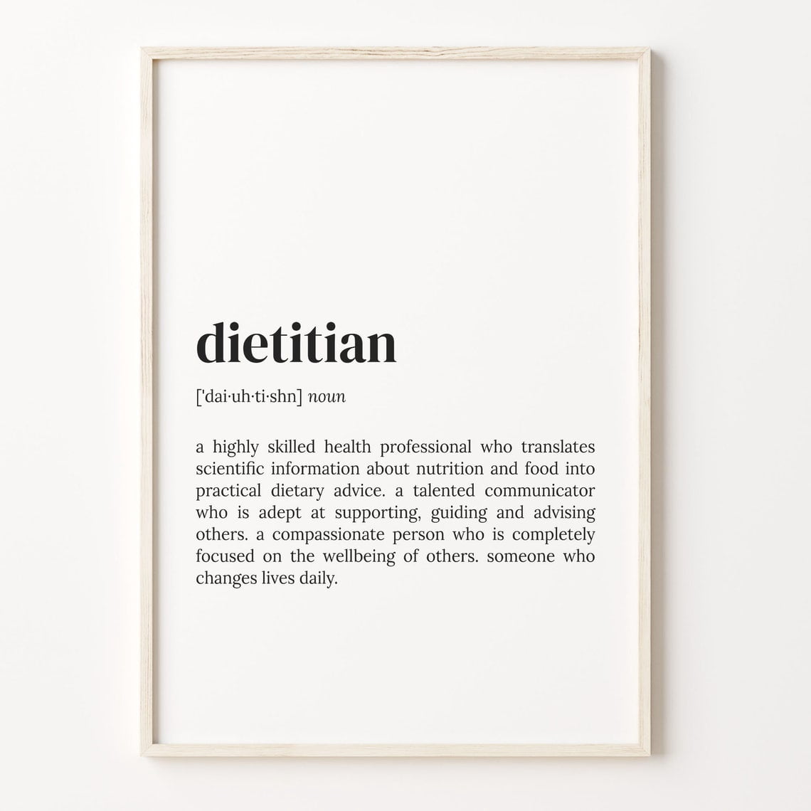 Dietitian Definition Quote Wall Art, Stretched Canvas - Walmart.com