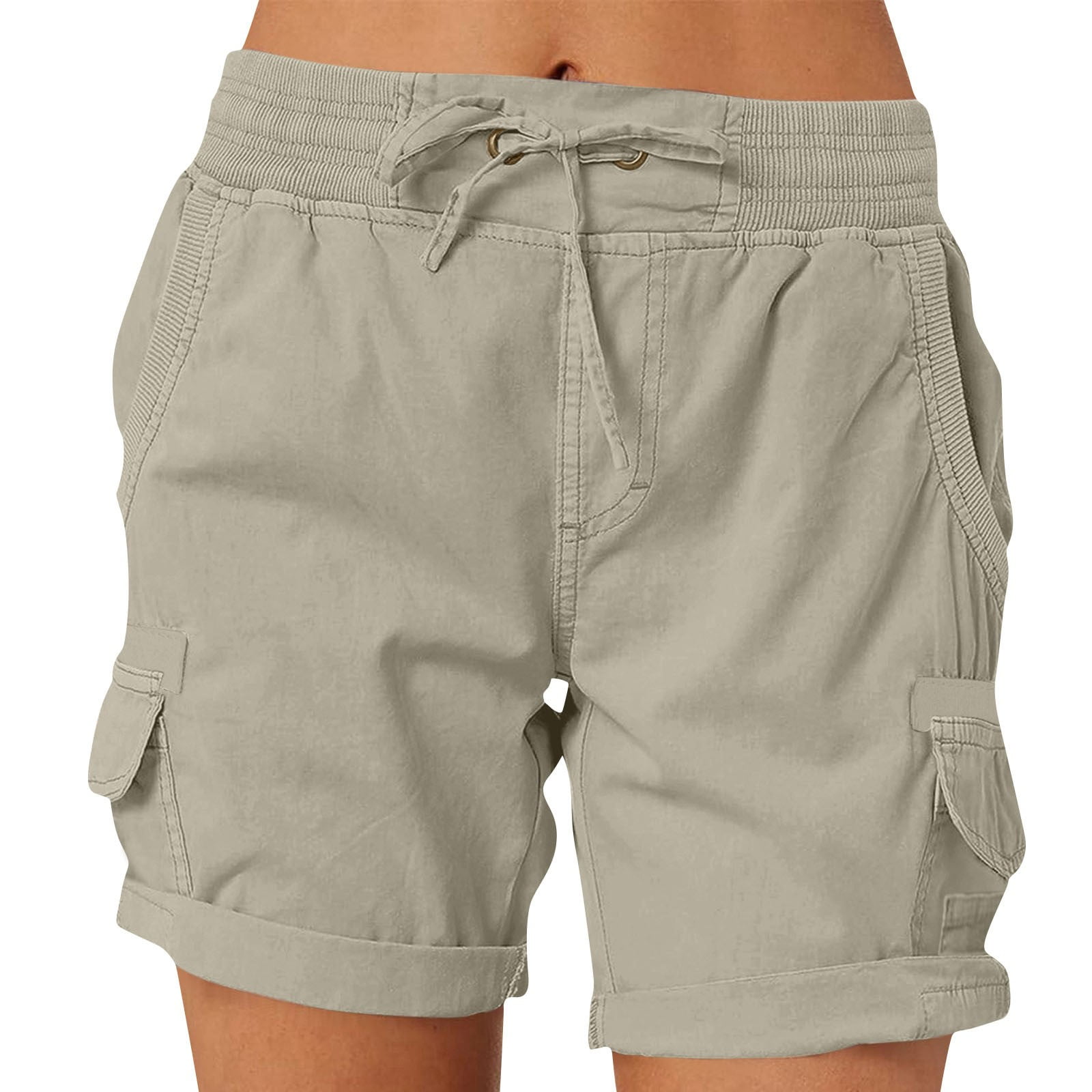 Difdany Bermuda Shorts For Women Cargo Shorts Knee Length 6 Pockets ...