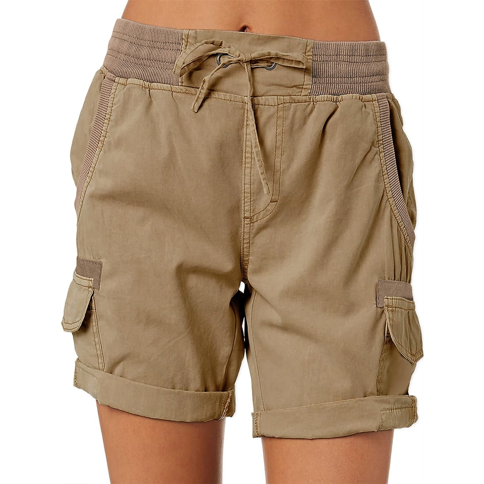 Difdany Bermuda Shorts For Women Cargo Shorts Knee Length 6 Pockets ...